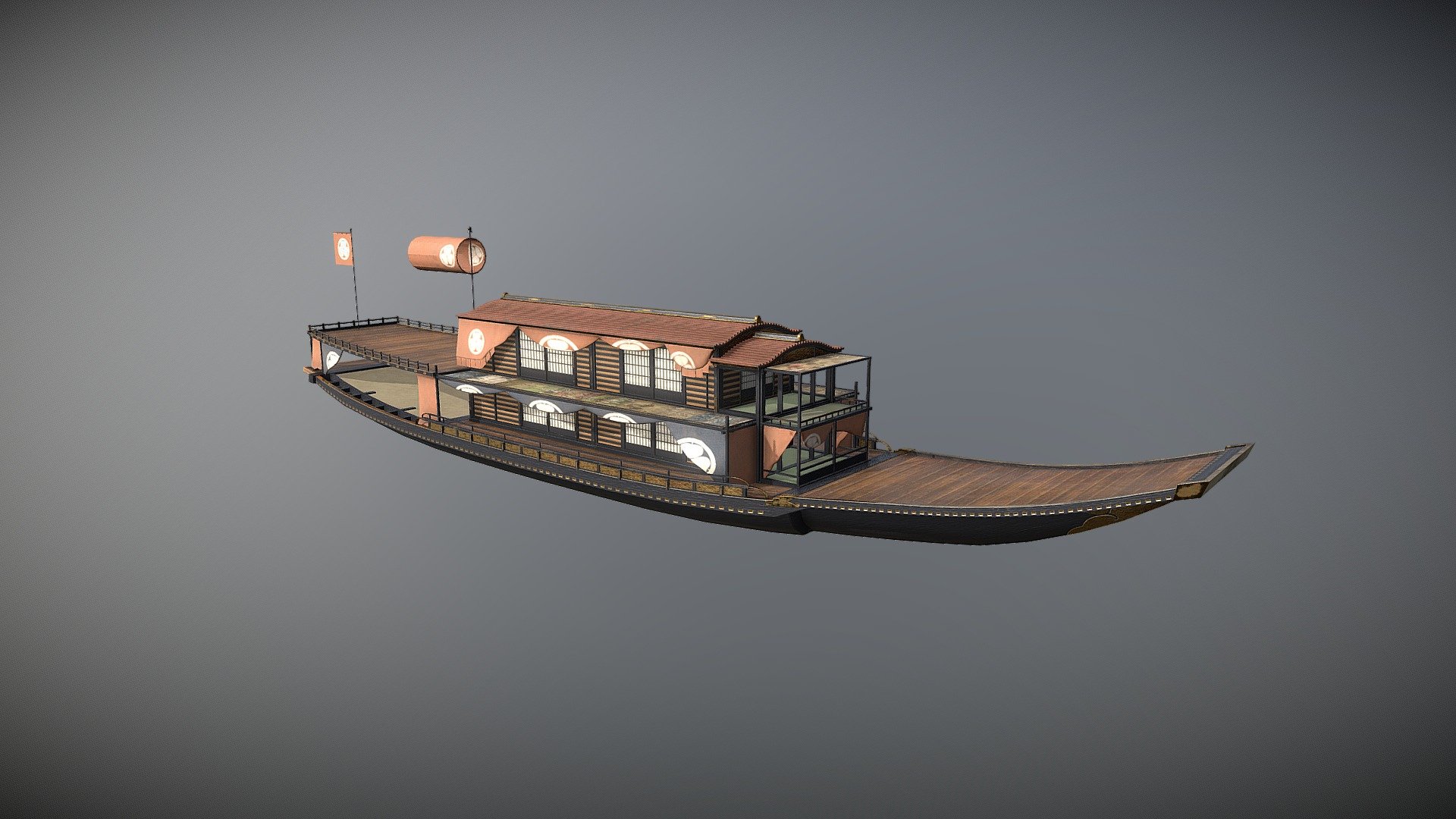 Japanese Medieval Ship - Gozabune - Buy Royalty Free 3D model by TRIPLE ...