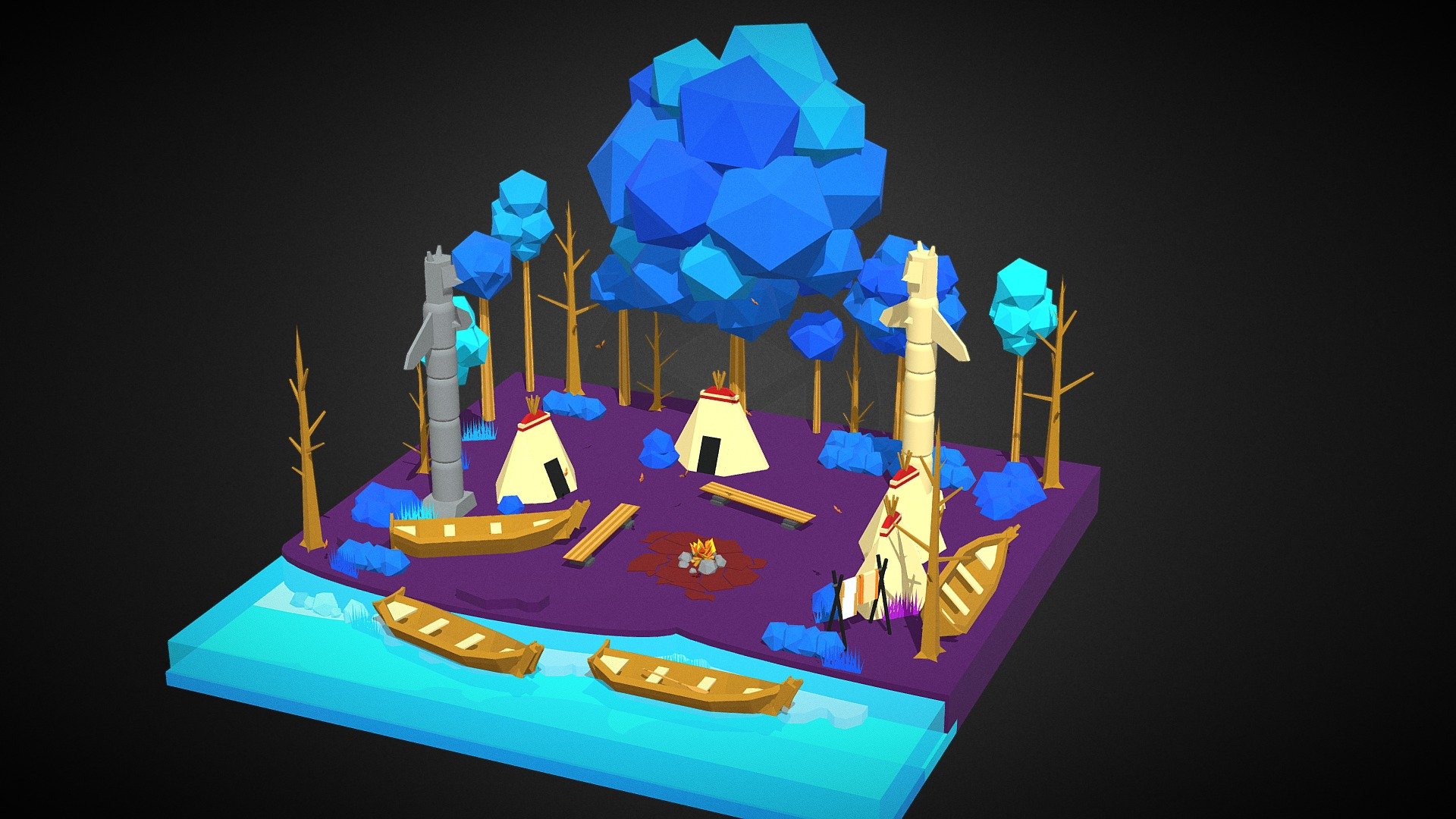 campfire party - Download Free 3D model by 3d.xyz (@webuild) [f13ee99 ...
