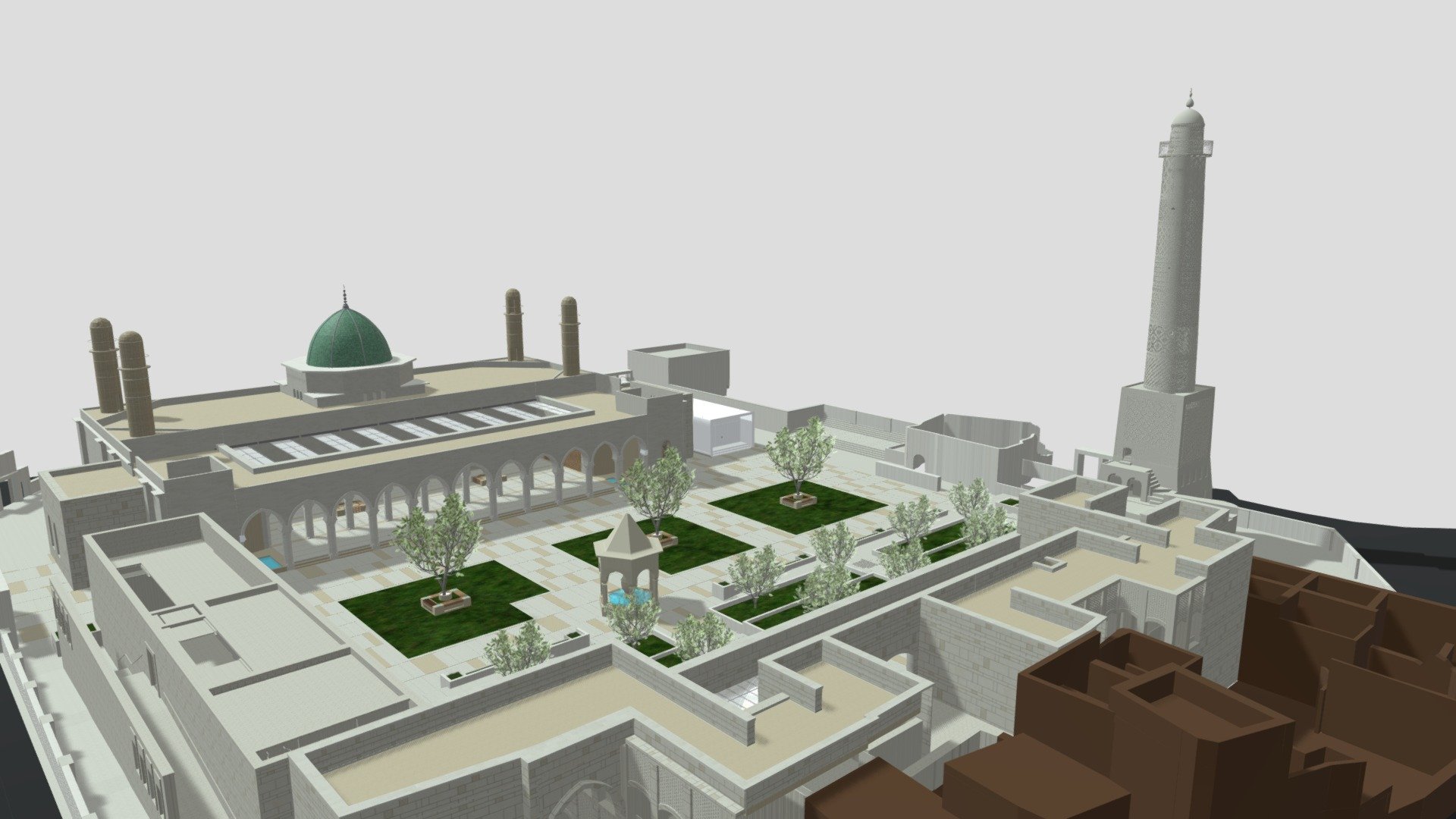 AL Nouri Mosque- New Design - 3D model by Moyasser [f141e6f] - Sketchfab