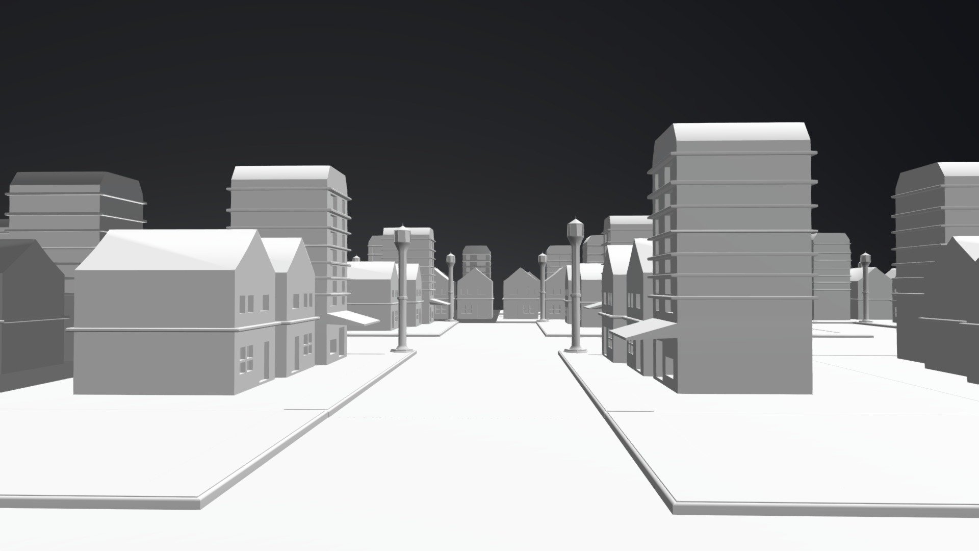 Street Scene - With Lamps - 3D model by geryalvi [f14aa98] - Sketchfab