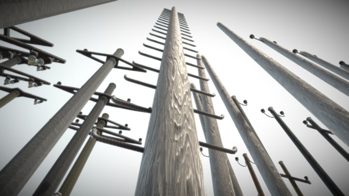 Old-wooden-electricity-pylon 3D models - Sketchfab