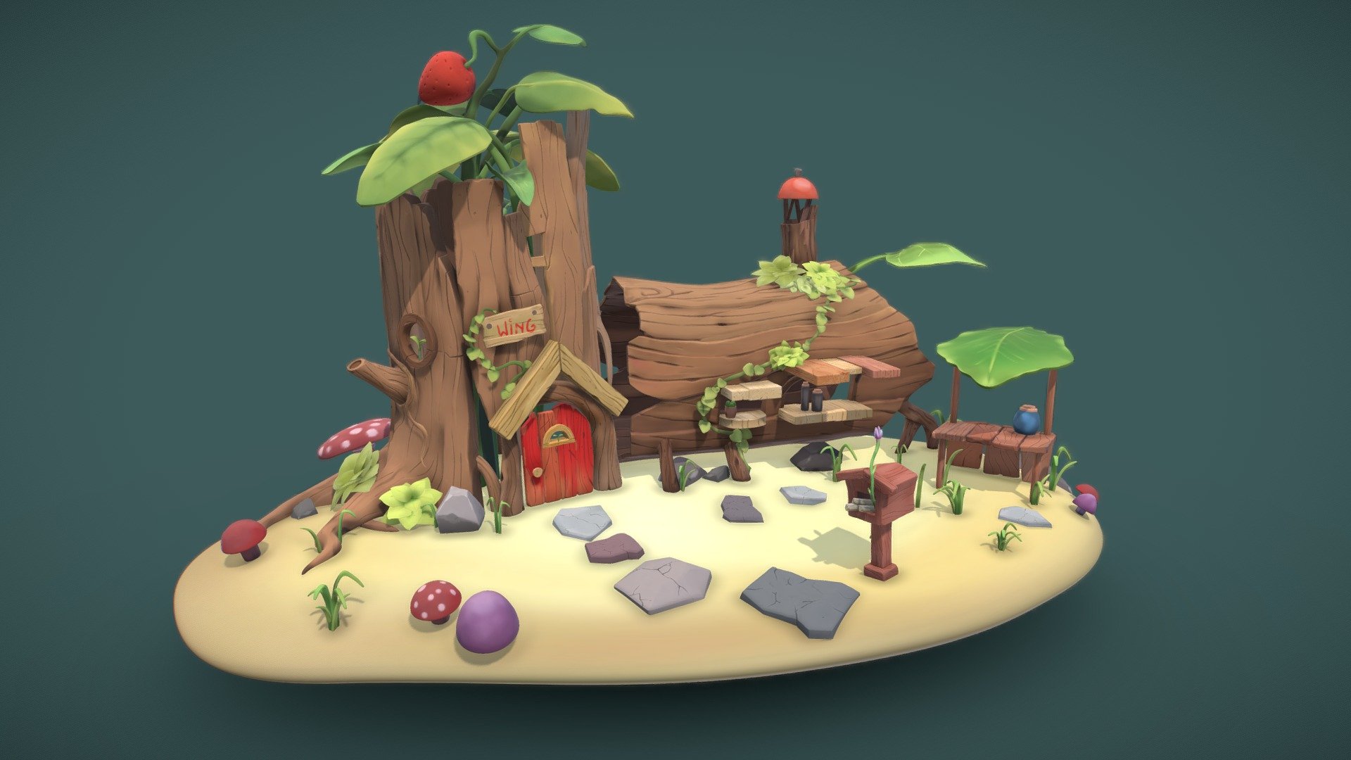 Treehouse Diorama - 3D model by wingscoven_art [f14f5c5] - Sketchfab