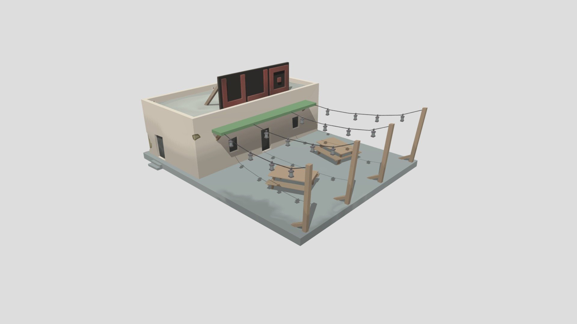 Low-Poly Post Apocolyptic Bar - Download Free 3D model by andrew ...
