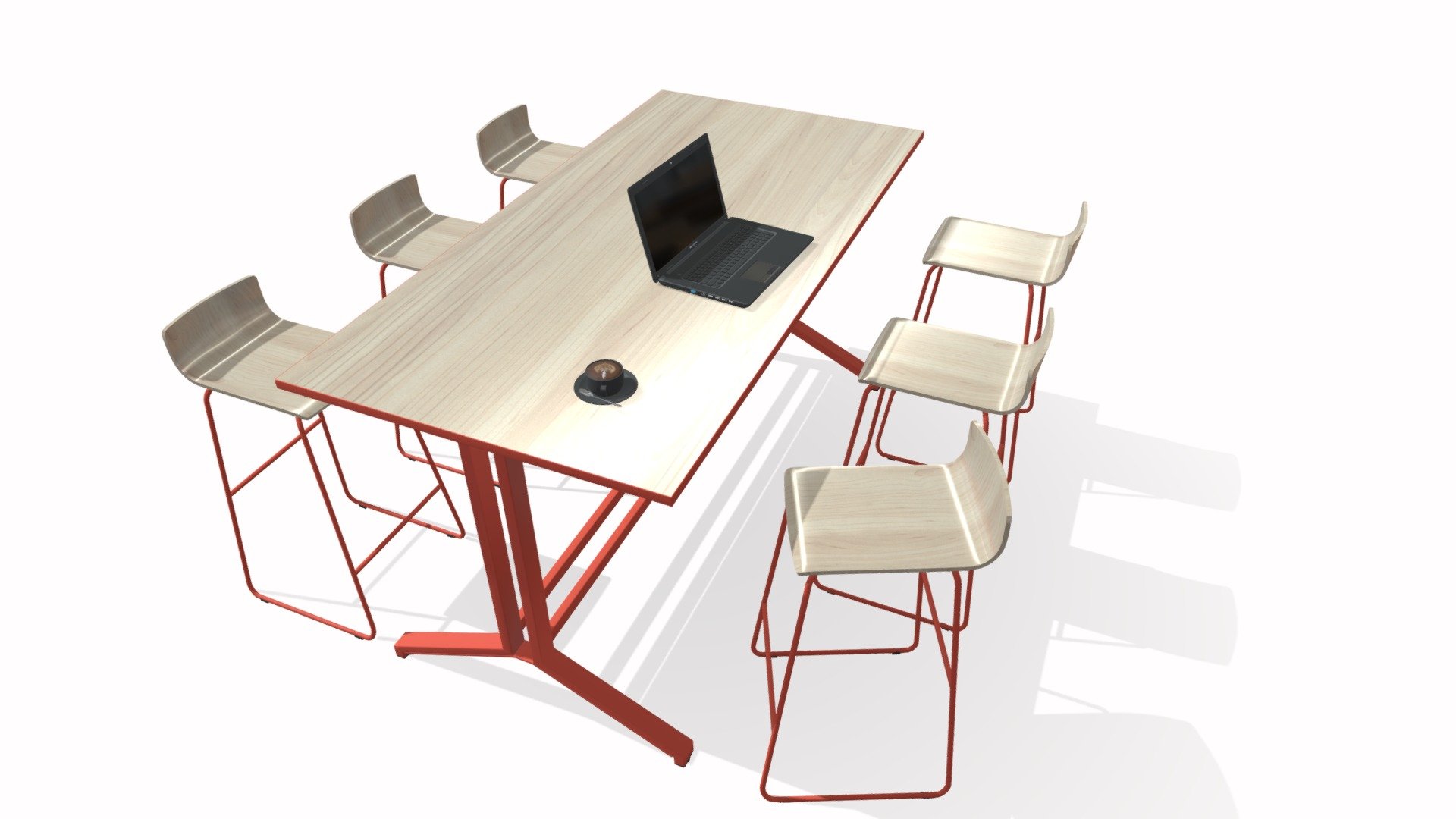 HIGH TOP TABLE WITH STOOL_M - duplicated version - 3D model by Nowy ...
