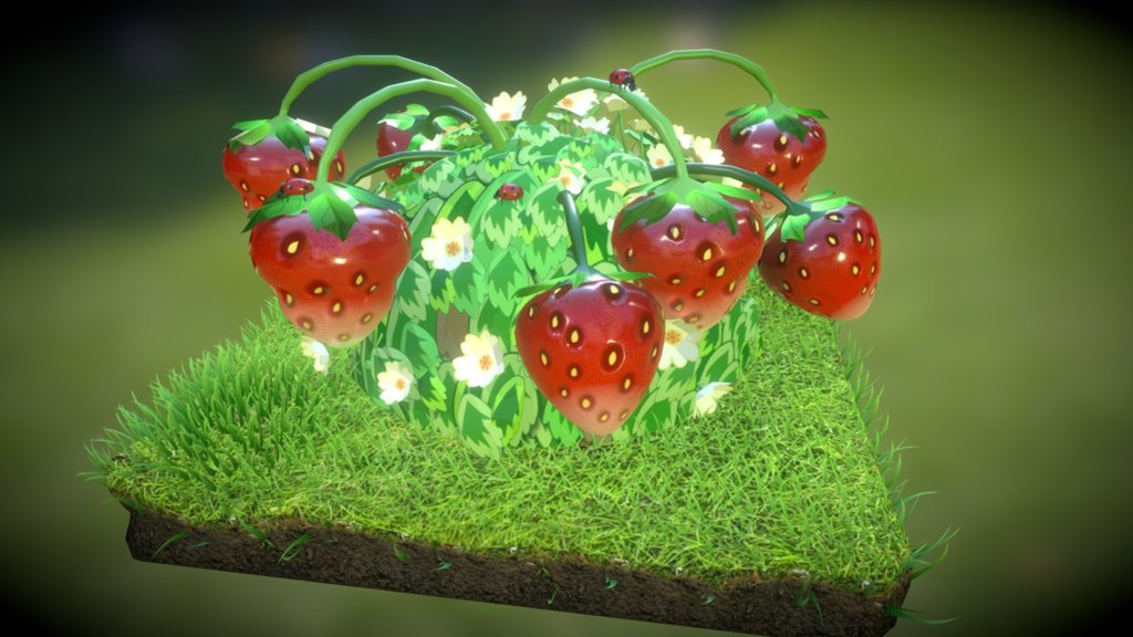 Strawberry Bush - Download Free 3D model by Javier DL (@javierdl ...