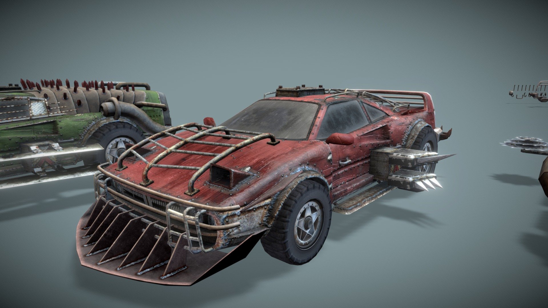 Customizable Post-Apocalyptic car - Ferrari - 3D model by MadManStudio ...