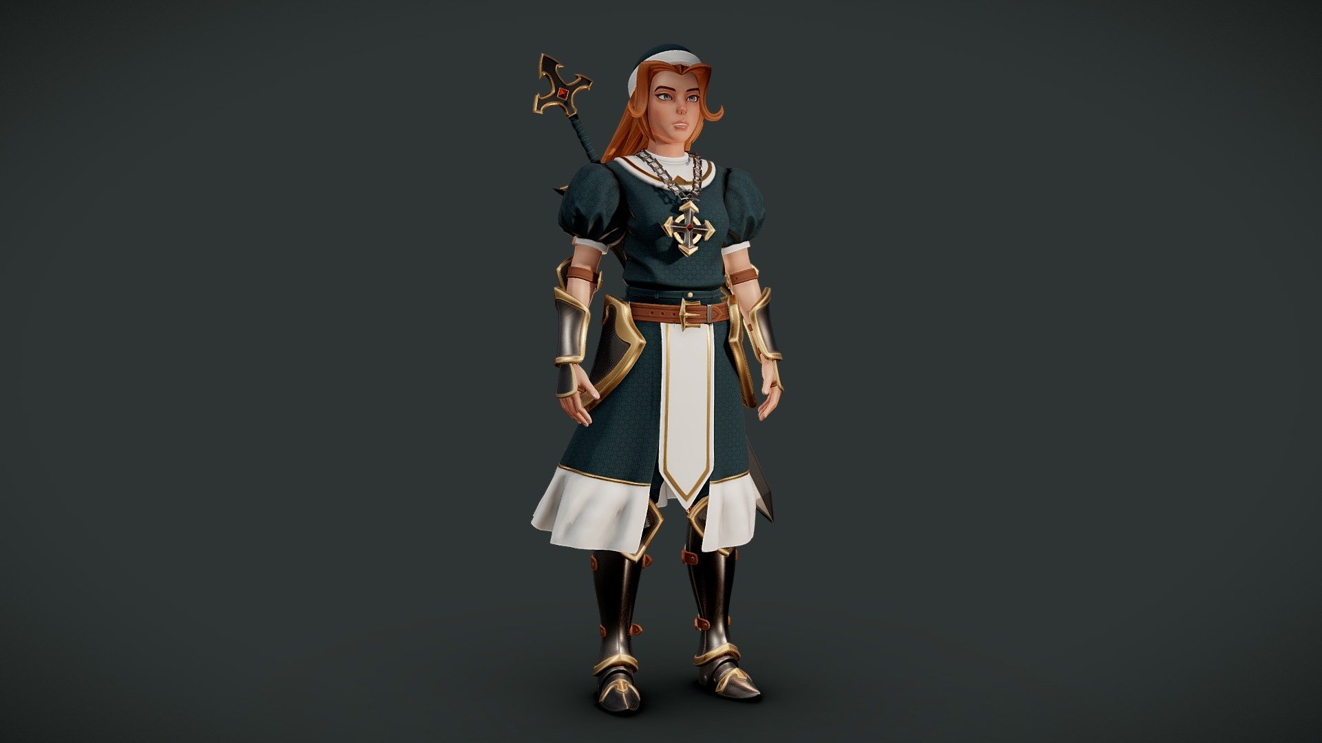 Stylized Nun Warrior (optimised for games) - Buy Royalty Free 3D model ...
