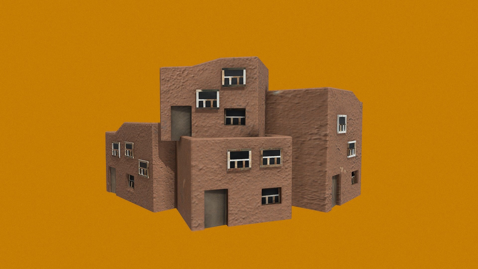 Block of box houses - 3D model by Fluffytango [f180c8a] - Sketchfab
