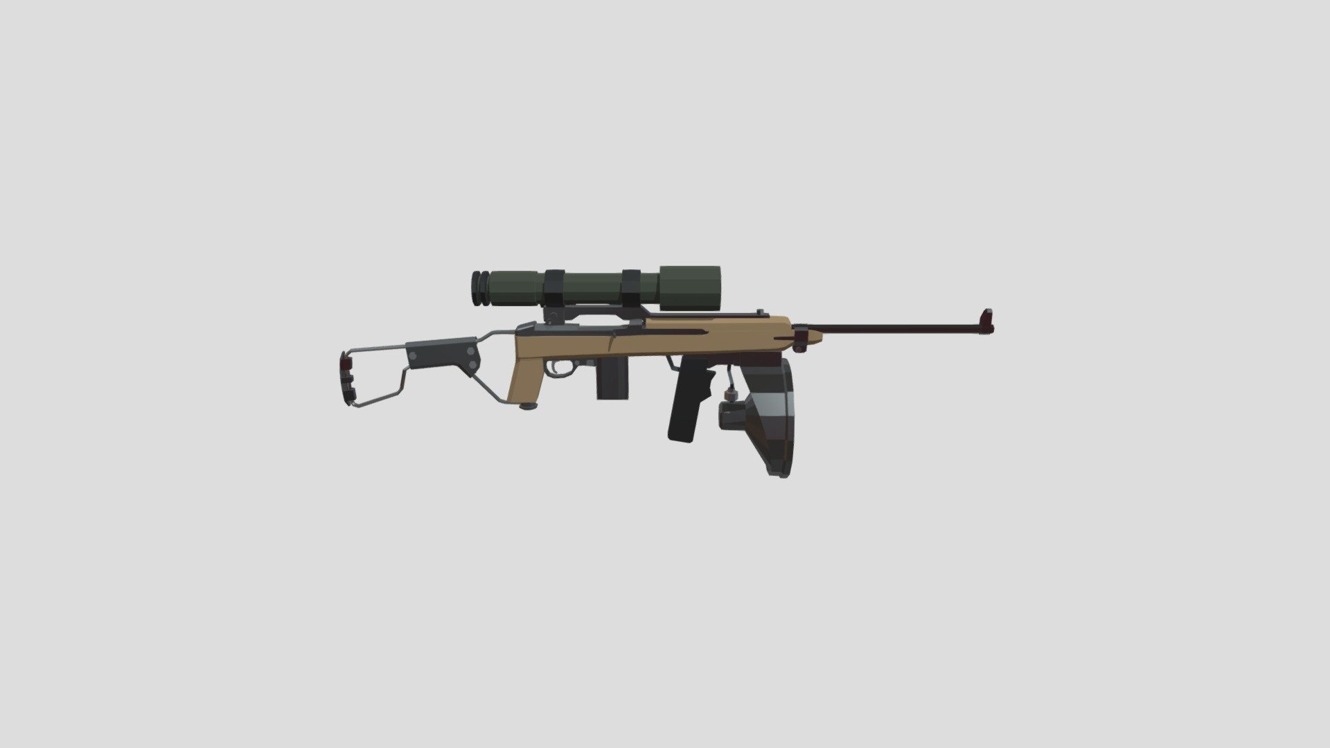 M3/T3 Carbine Infrared Scope Low Poly - Buy Royalty Free 3D model by ...
