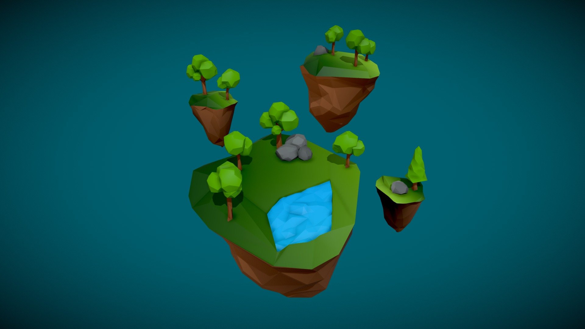 LOW POLY FLYING ISLAND - 3D model by SoplicaPlayground [f18f3a5 ...