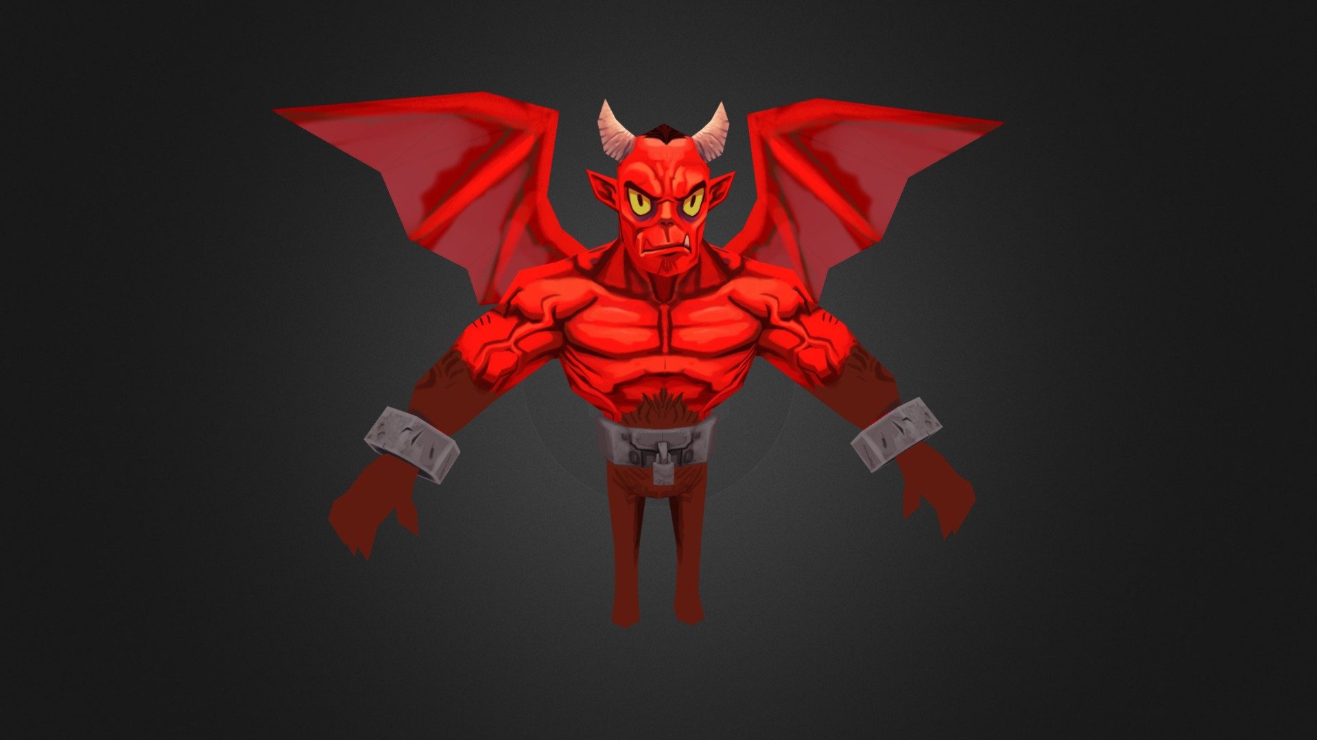 low poly demon wip - 3D model by Victor Estivador (@VictorEstivador ...