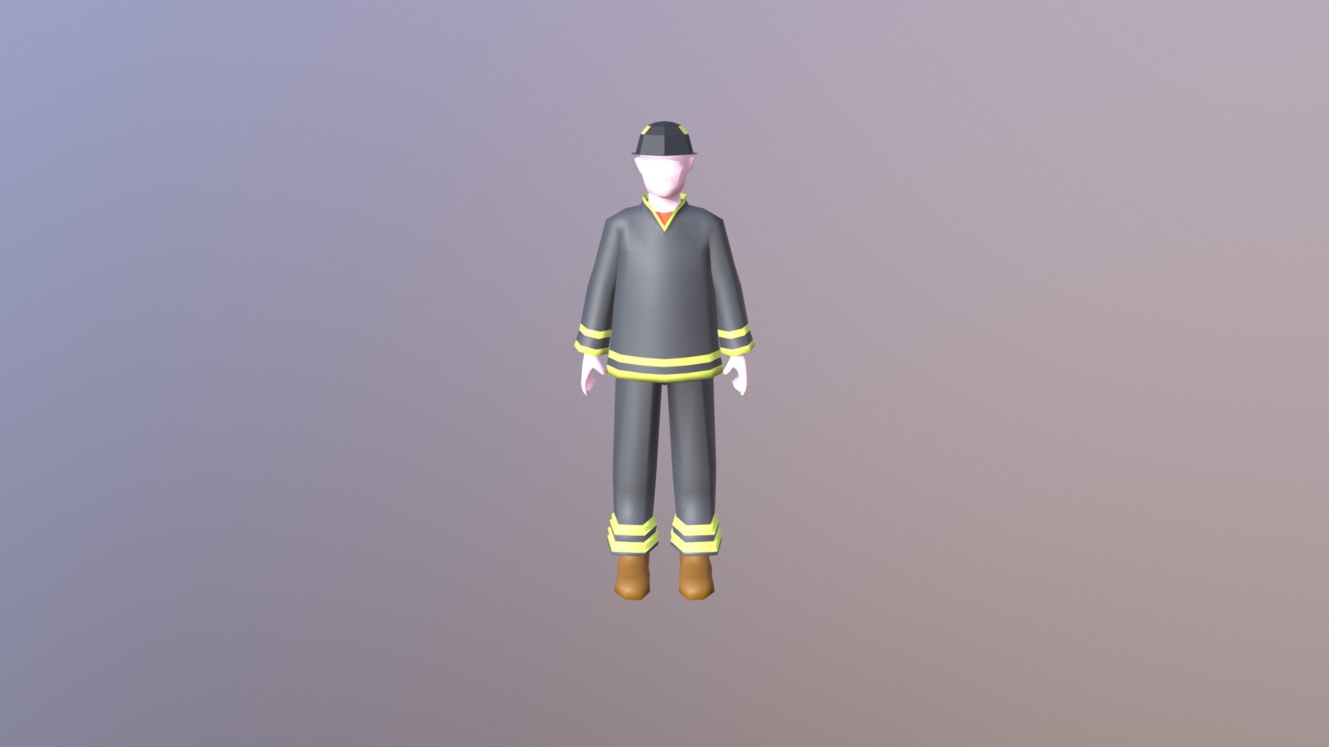 low poly fireman - 3D model by koken0 [f195610] - Sketchfab