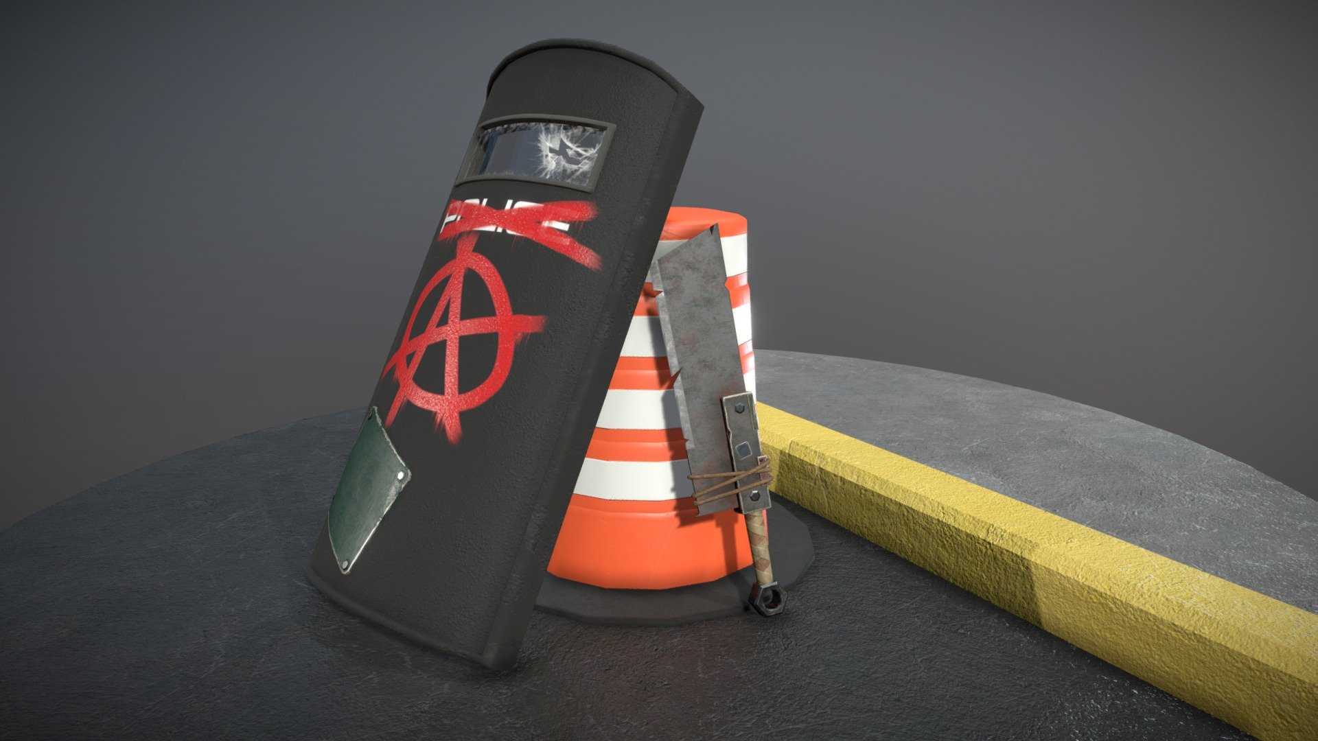 Scrap Sword & Riot Shield - 3D model by Mykhail Michael (@mykhail ...