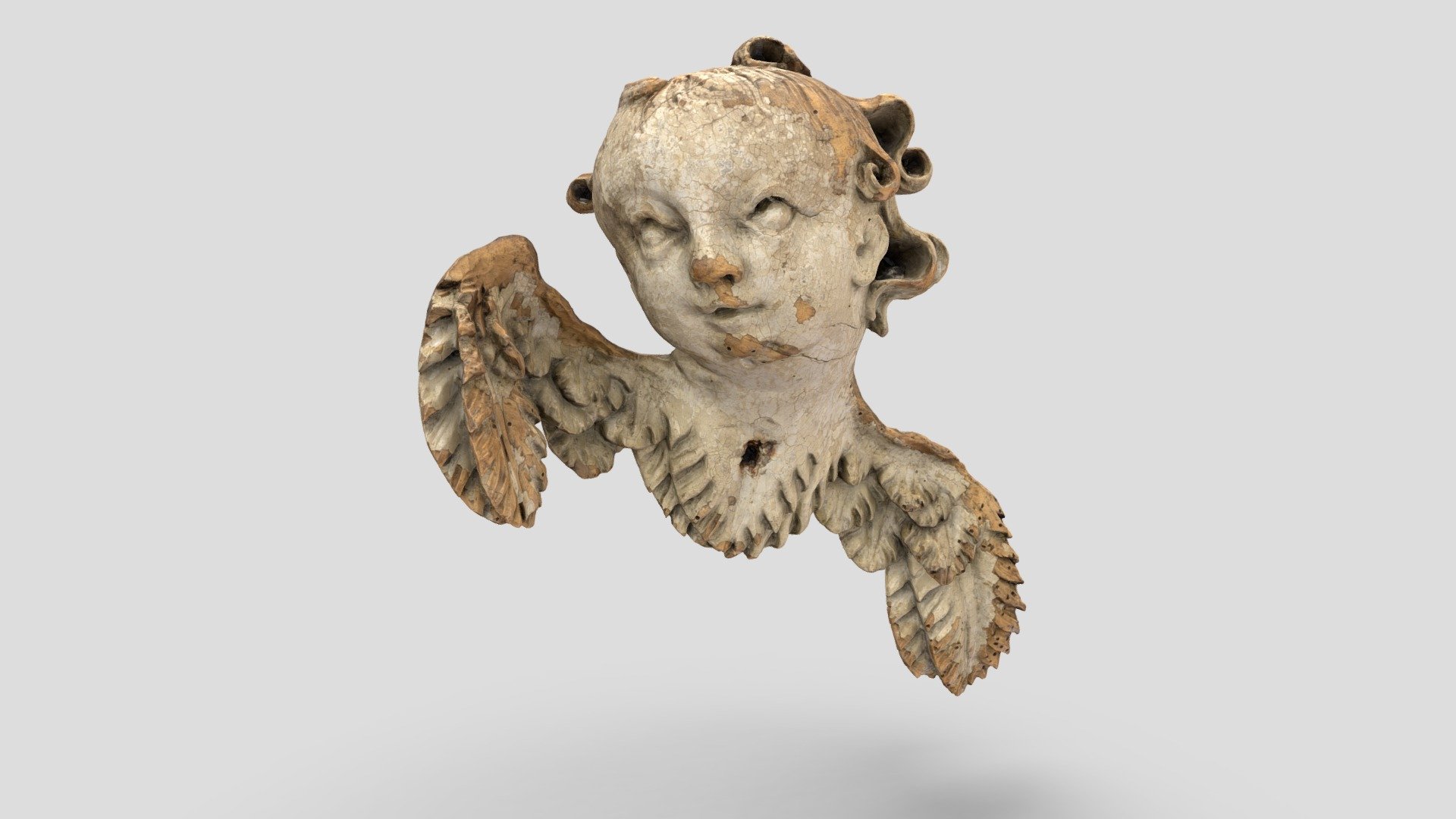 Winged Angel Head 18th c. Unknown sculptor - 3D model by ...