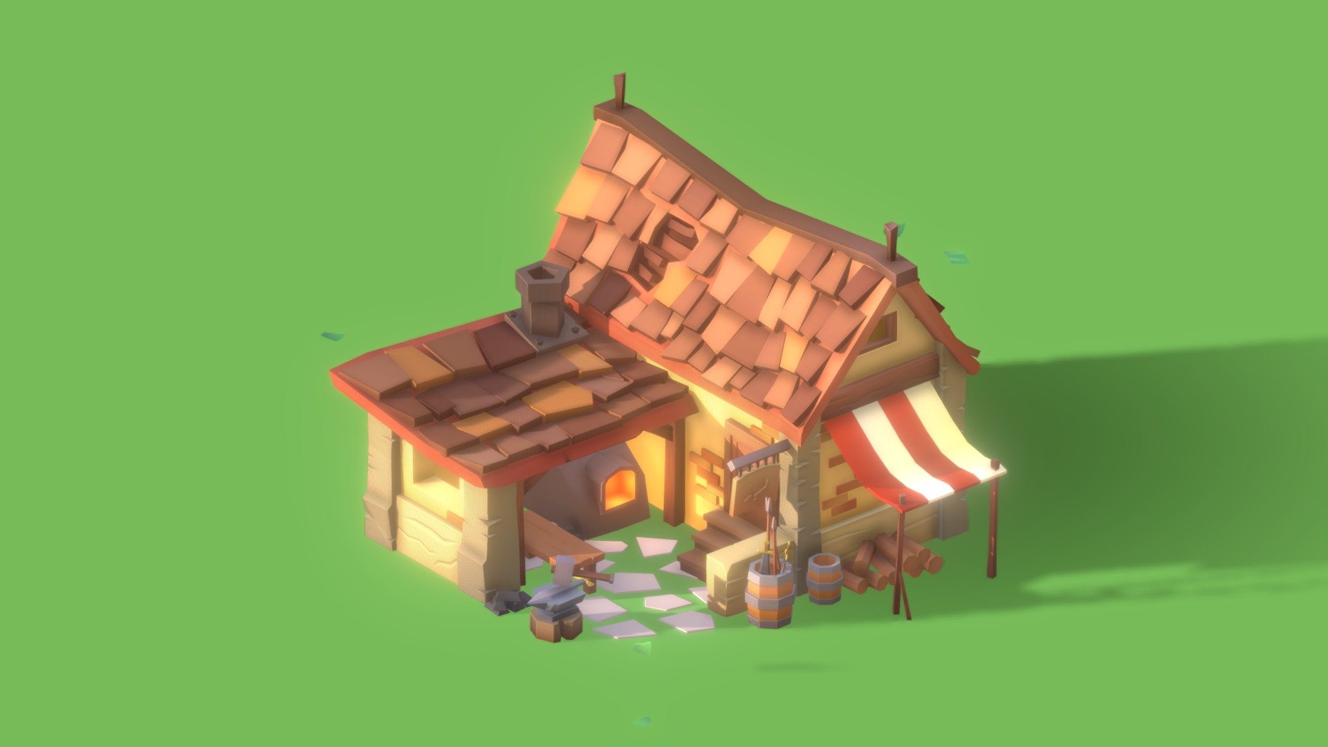 Medieval forge game ready low poly - Download Free 3D model by Sergi ...