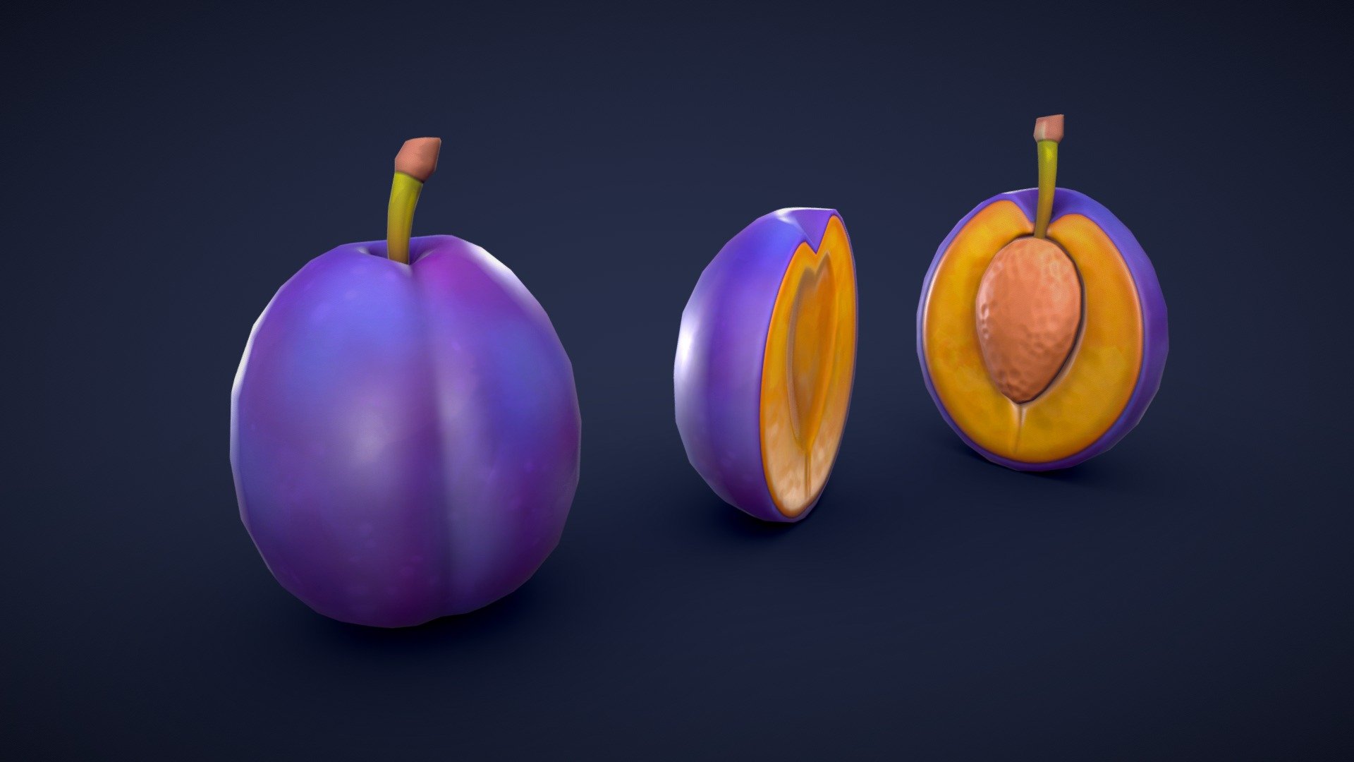 Stylized Plum - Low Poly - Buy Royalty Free 3D model by LarkArt Store ...