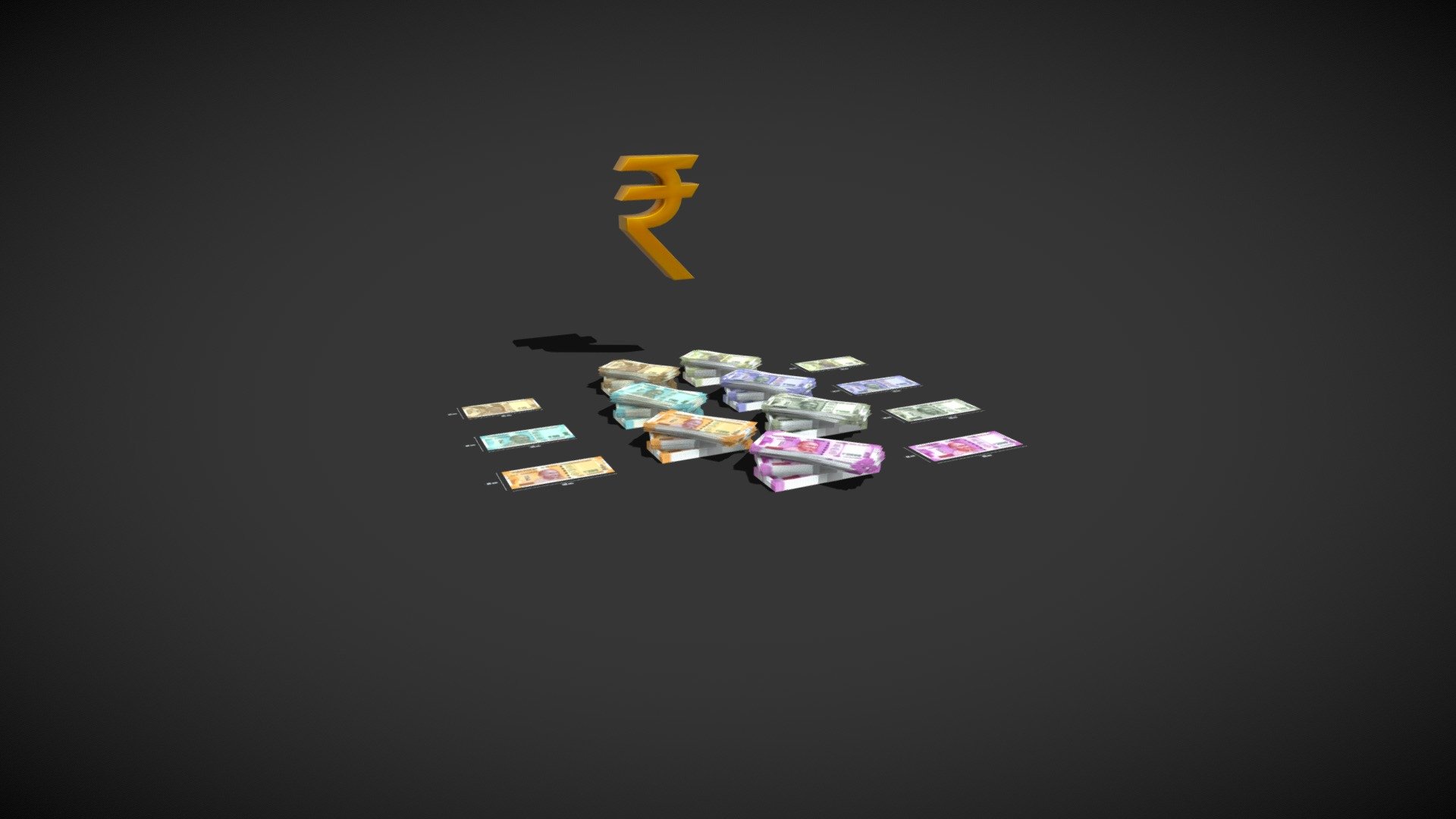 Indian Currency Note - Rupee ₹ - Buy Royalty Free 3D model by 5th ...