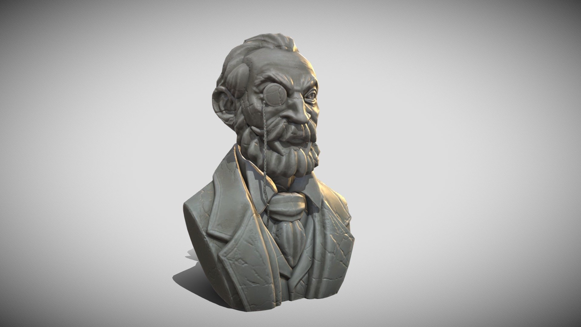 Stylized eccentric gentleman bust - 3D model by HarryPrakel ...