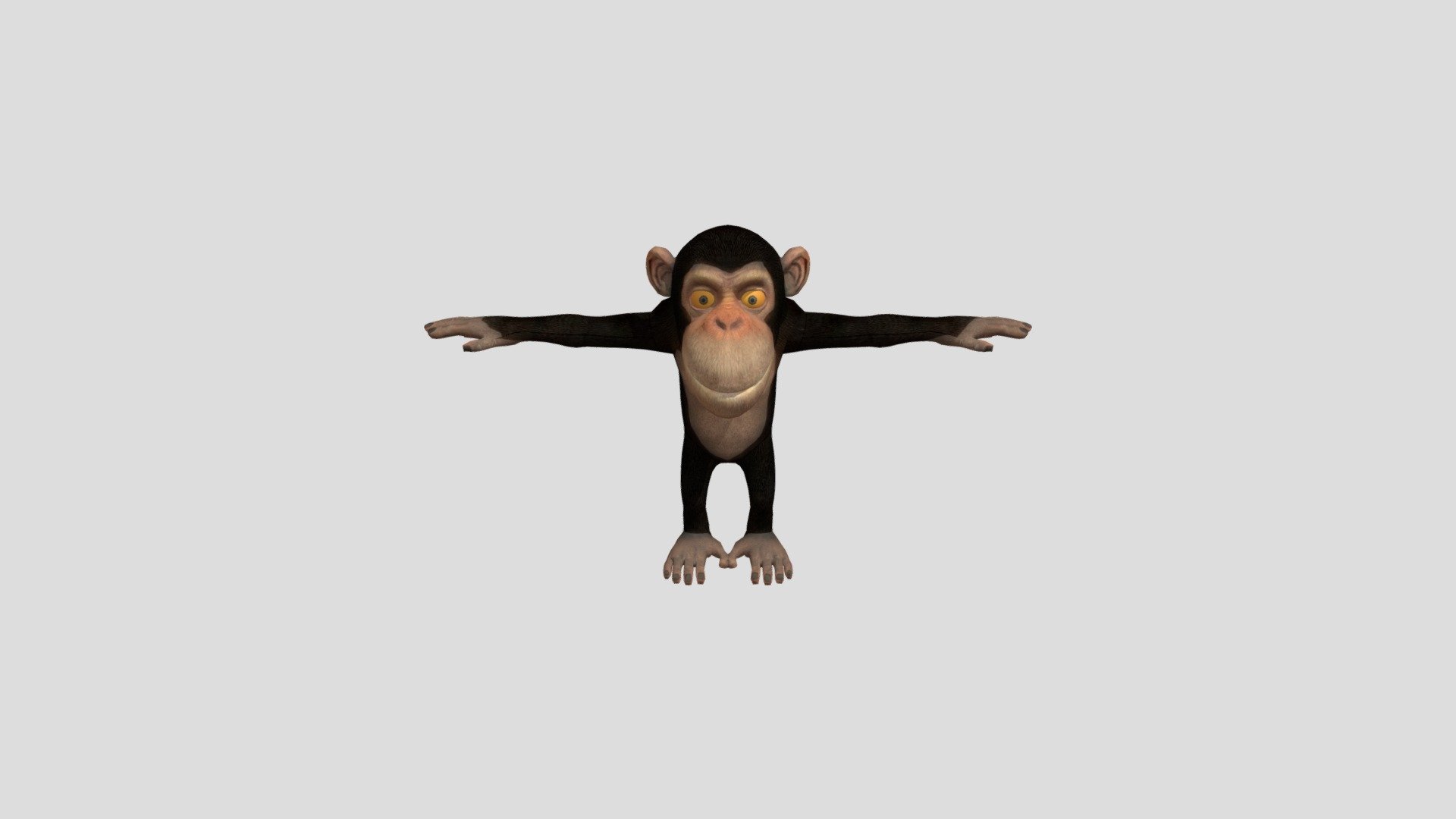 Animated Rigged Chimpanzee Monkey - Rigged Chimp - 3D model by Adeel ...