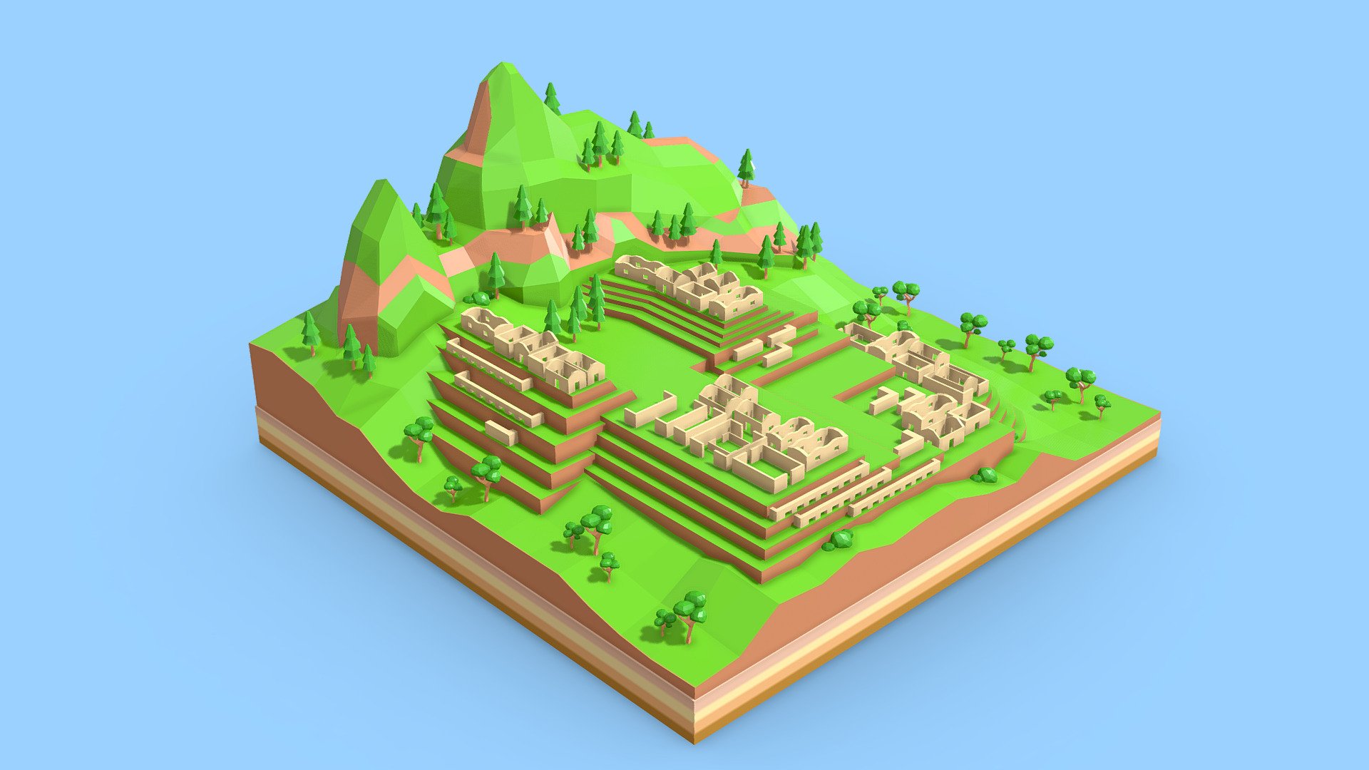 Machu Picchu LowPoly 3D - Buy Royalty Free 3D model by Shin Xiba 3D ...