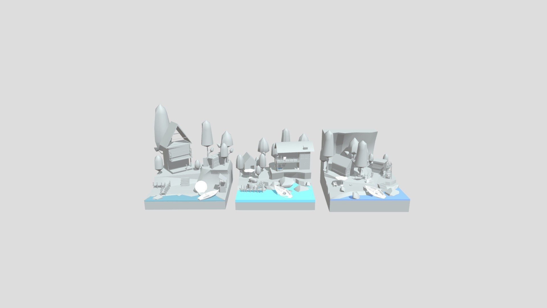 By The Ocean - Blockout - 3D model by parniukmaryia [f1bbc2c] - Sketchfab