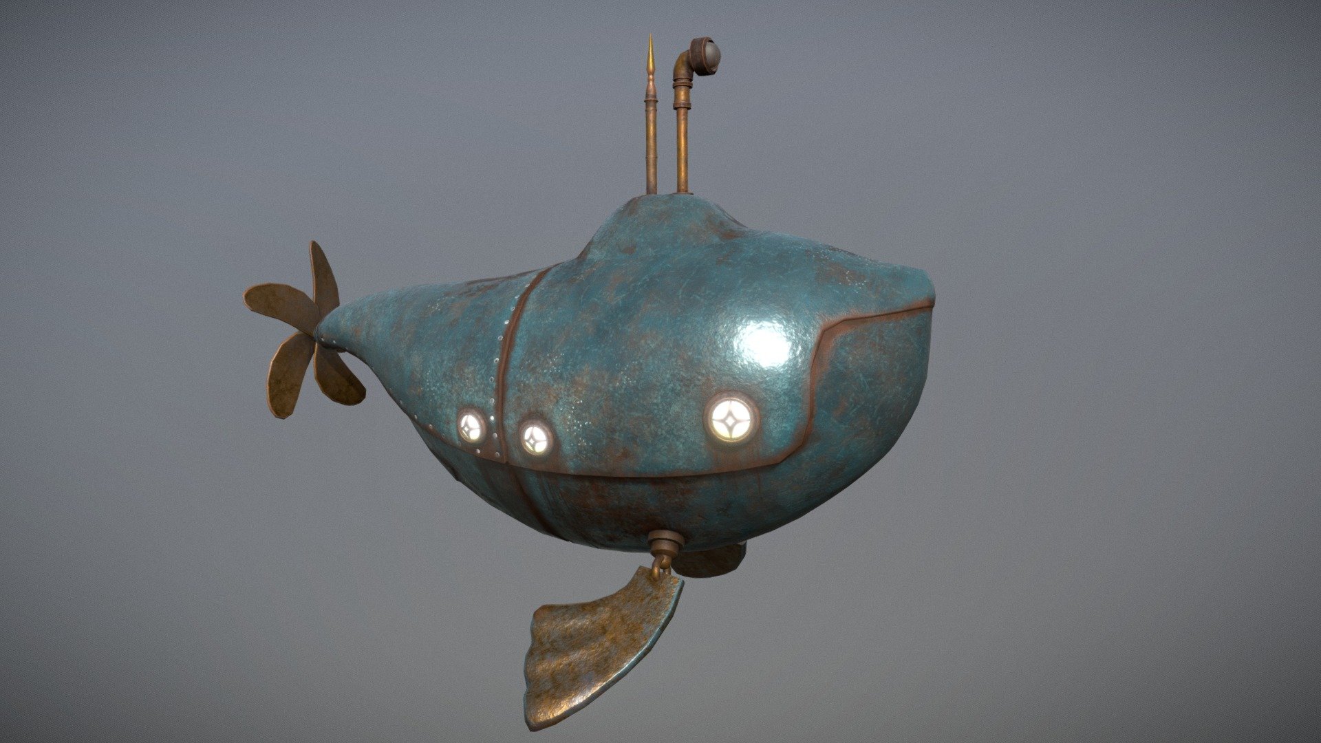 Whale Submarine - 3D model by natu! (@ratunatu) [f1bc413] - Sketchfab