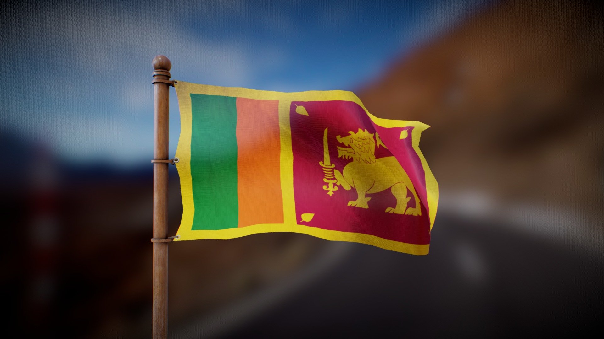 Flag of Sri Lanka - Wind Animated Loop - Buy Royalty Free 3D model by ...