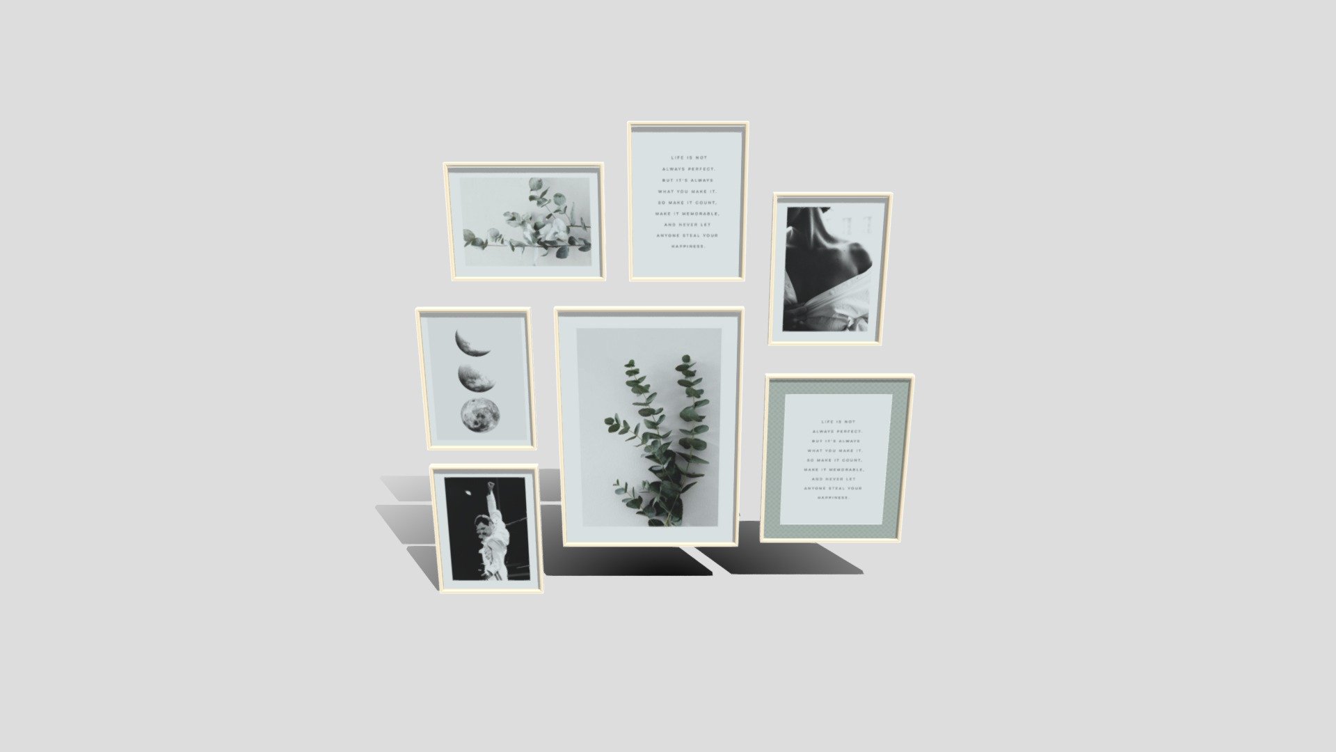 Composition of frames for wall decoration - Download Free 3D model by ...