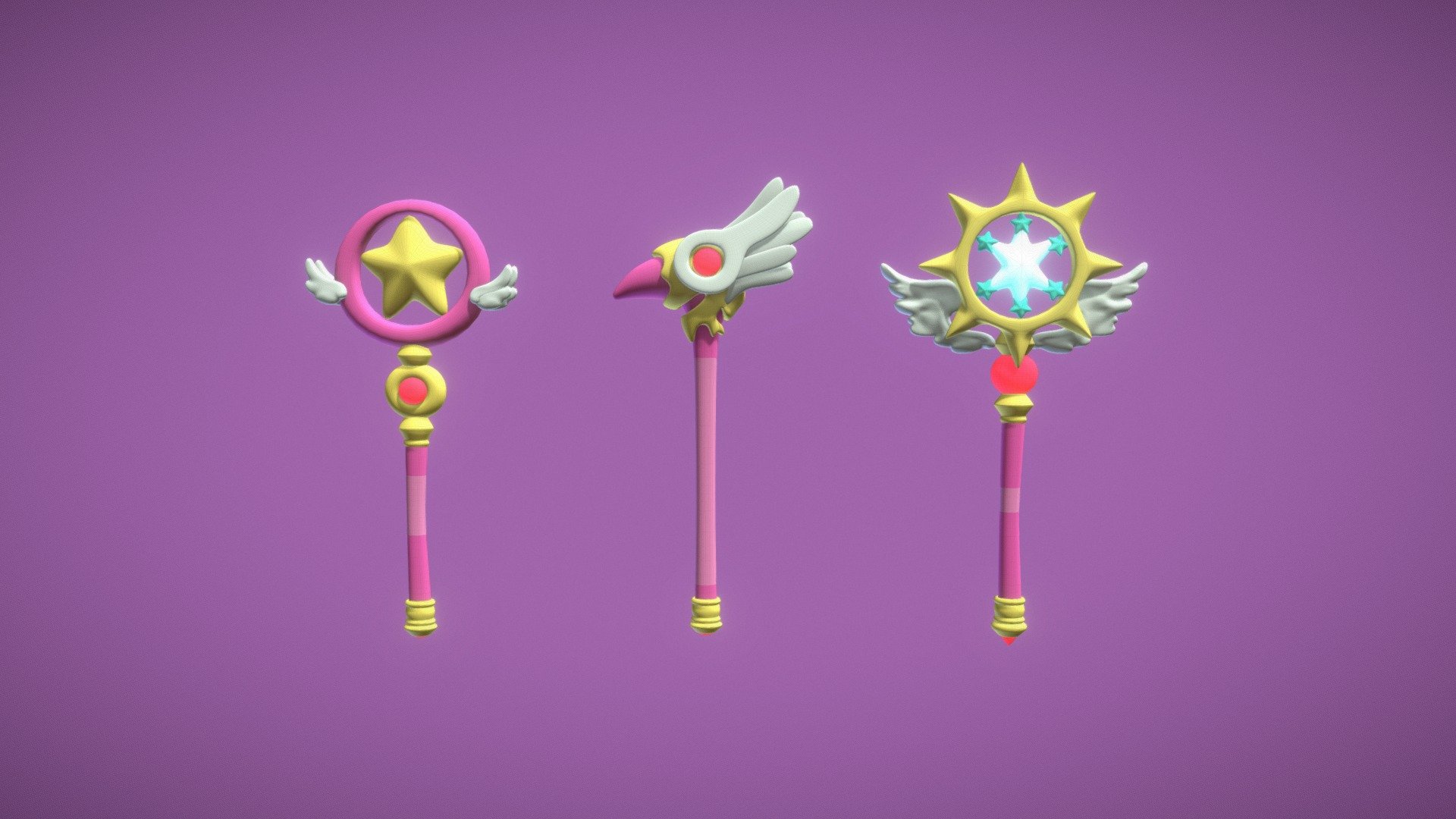Sakura Magic Sticks - 3D model by rikelmyso7 [f1d0f0e] - Sketchfab
