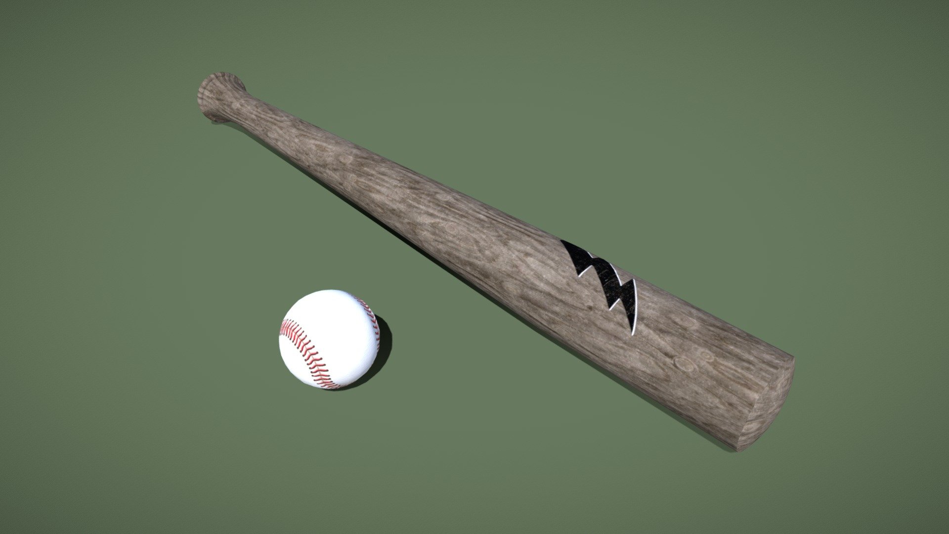 Wood baseball bat - Buy Royalty Free 3D model by Crea (@crea.cr ...