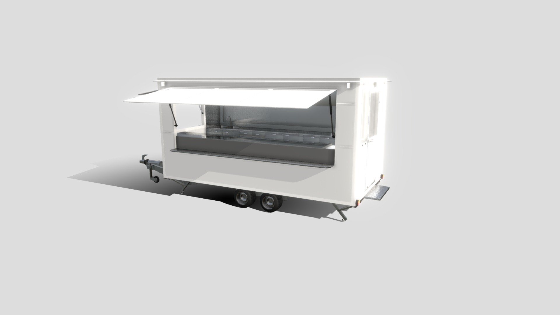 Food trailer Large Category (4.5m x 2.25m) - 3D model by Kantines.com ...