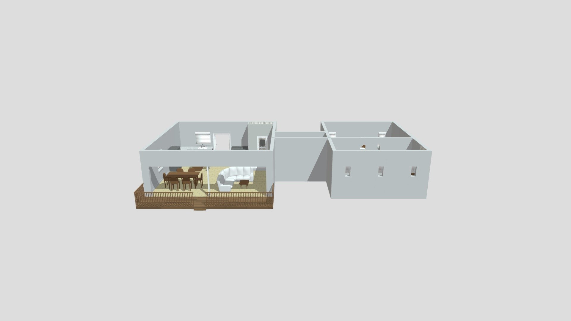 Floorplan No Roof - 3D model by SyntaxScribe [f1d6540] - Sketchfab