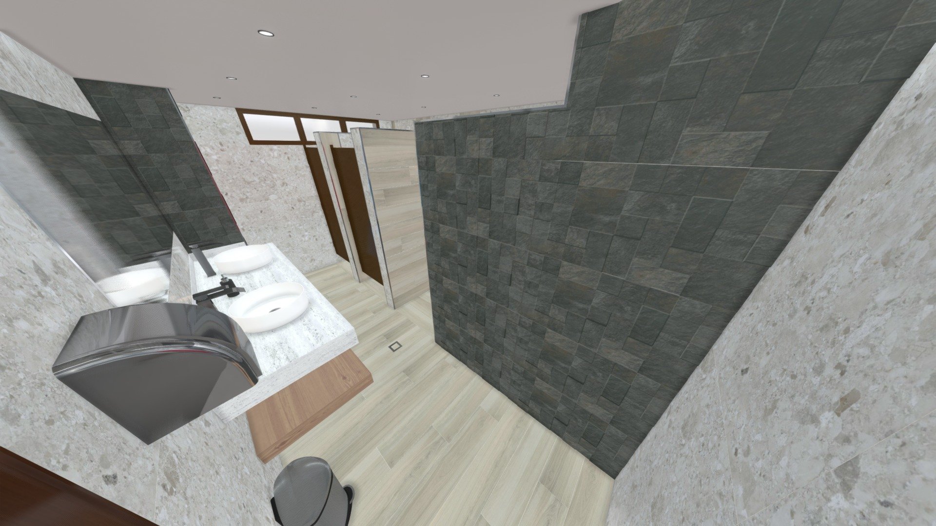 Baño caballeros Gris - Download Free 3D model by arq.manuelrodriguez ...