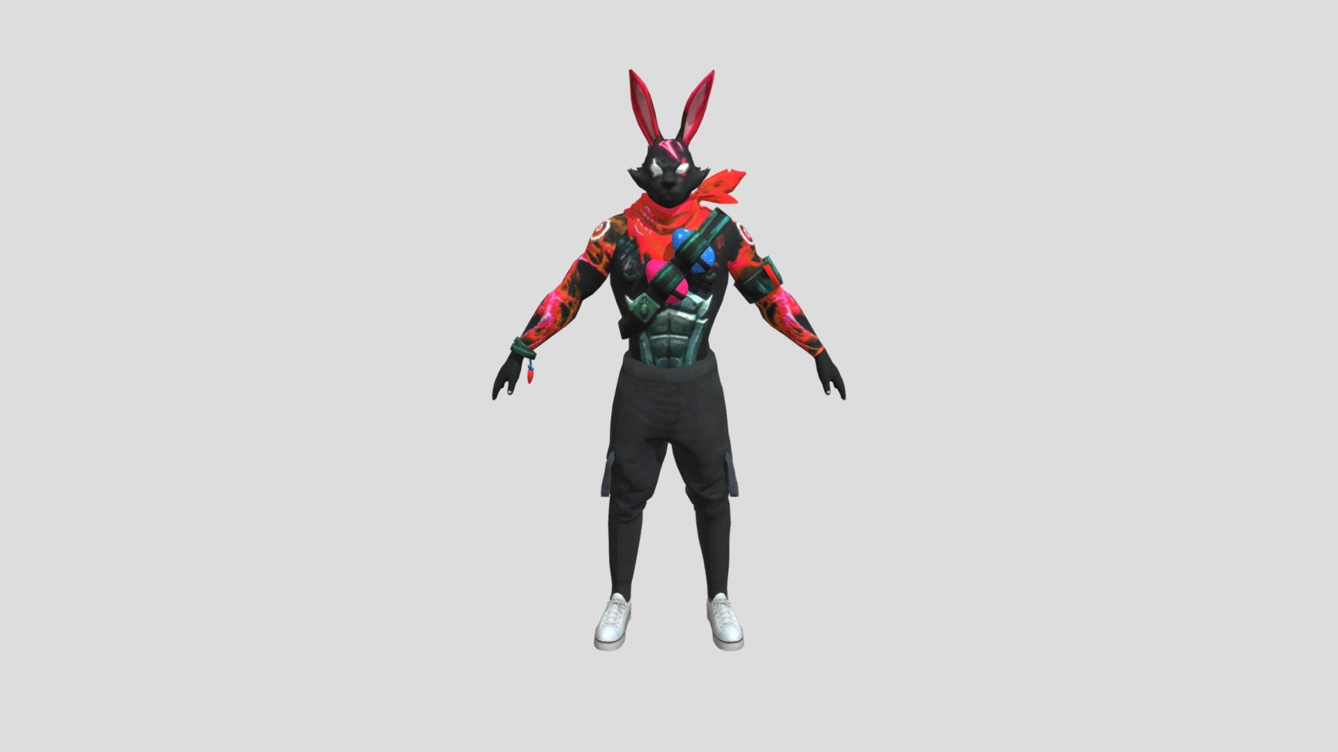 Free fire Red banny bundle for 3d Indian - Download Free 3D model by ...