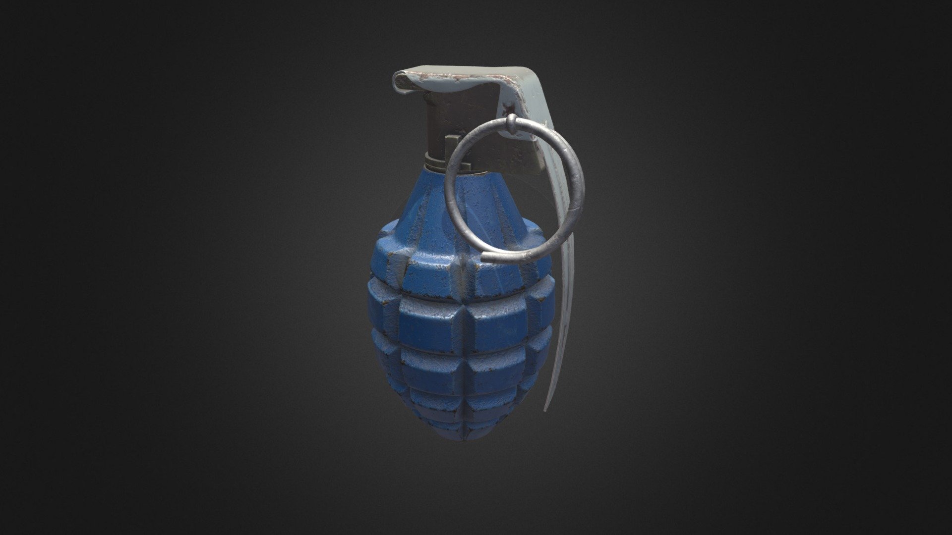 Blue slightly worn grenade - 3D model by SinkArt (@sinking_heart ...
