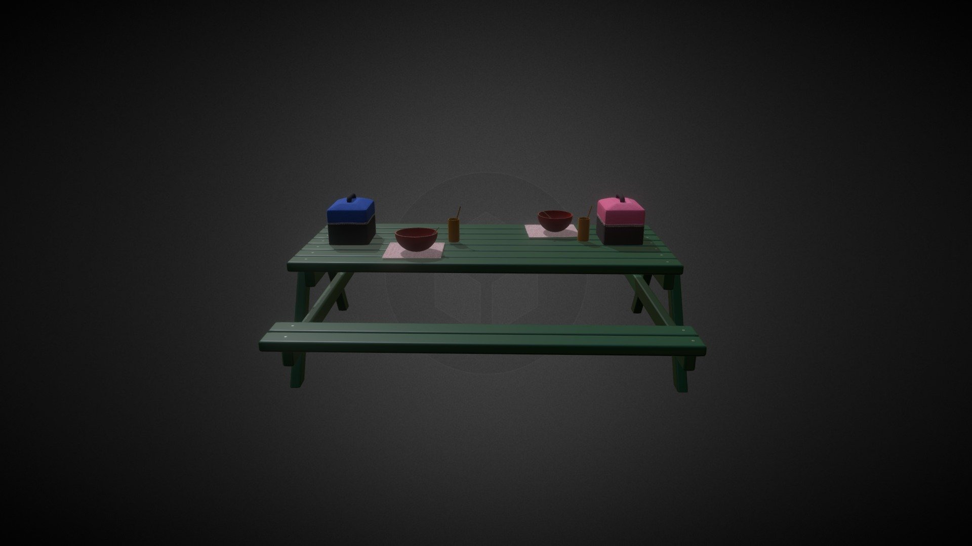 Street Props - Picnic Table - 3D model by chitchcock [f1e7525] - Sketchfab