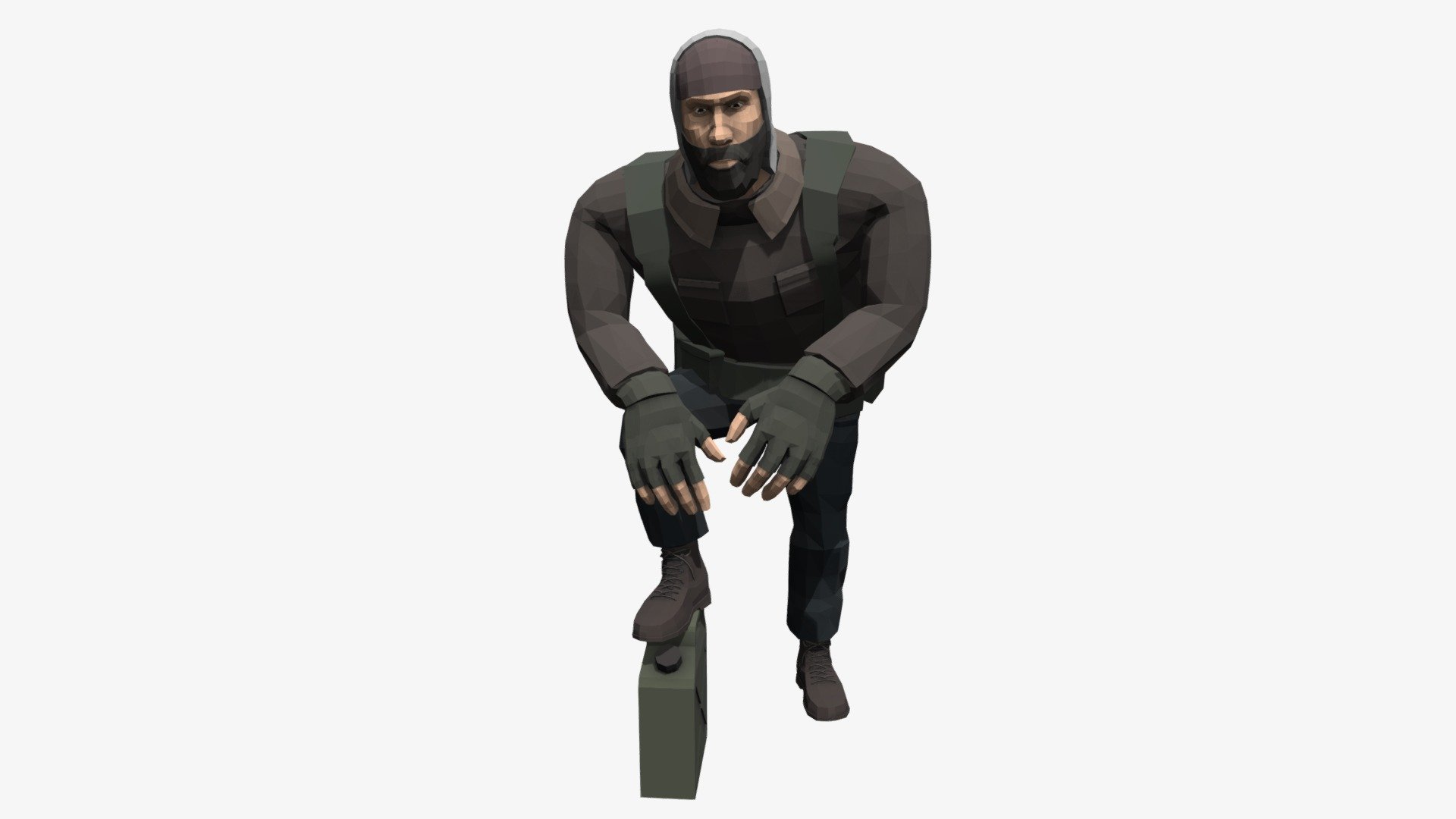 Low Poly Armed Survivor - 3D model by samanthacford [f1e86c0] - Sketchfab