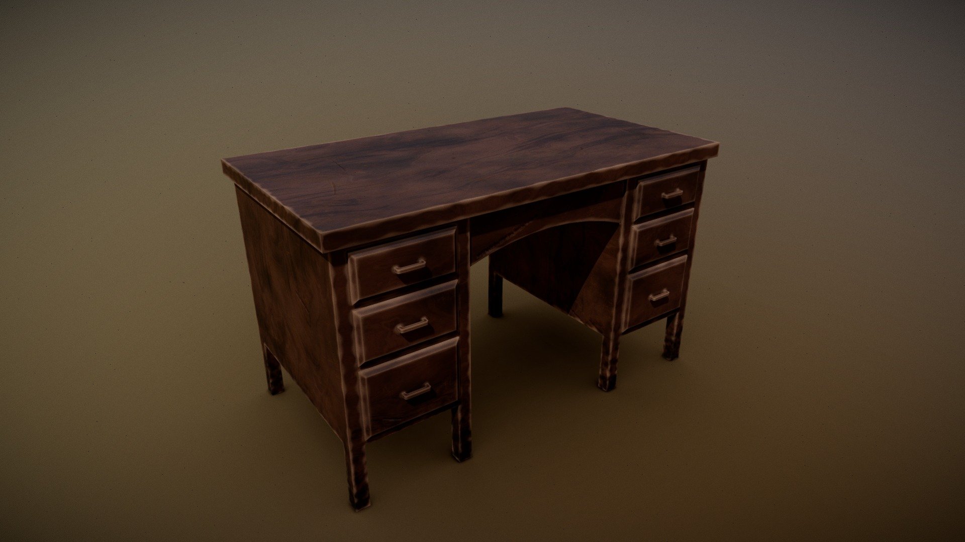 Vintage Wooden Workdesk - Download Free 3D model by Poring [f1eddff ...
