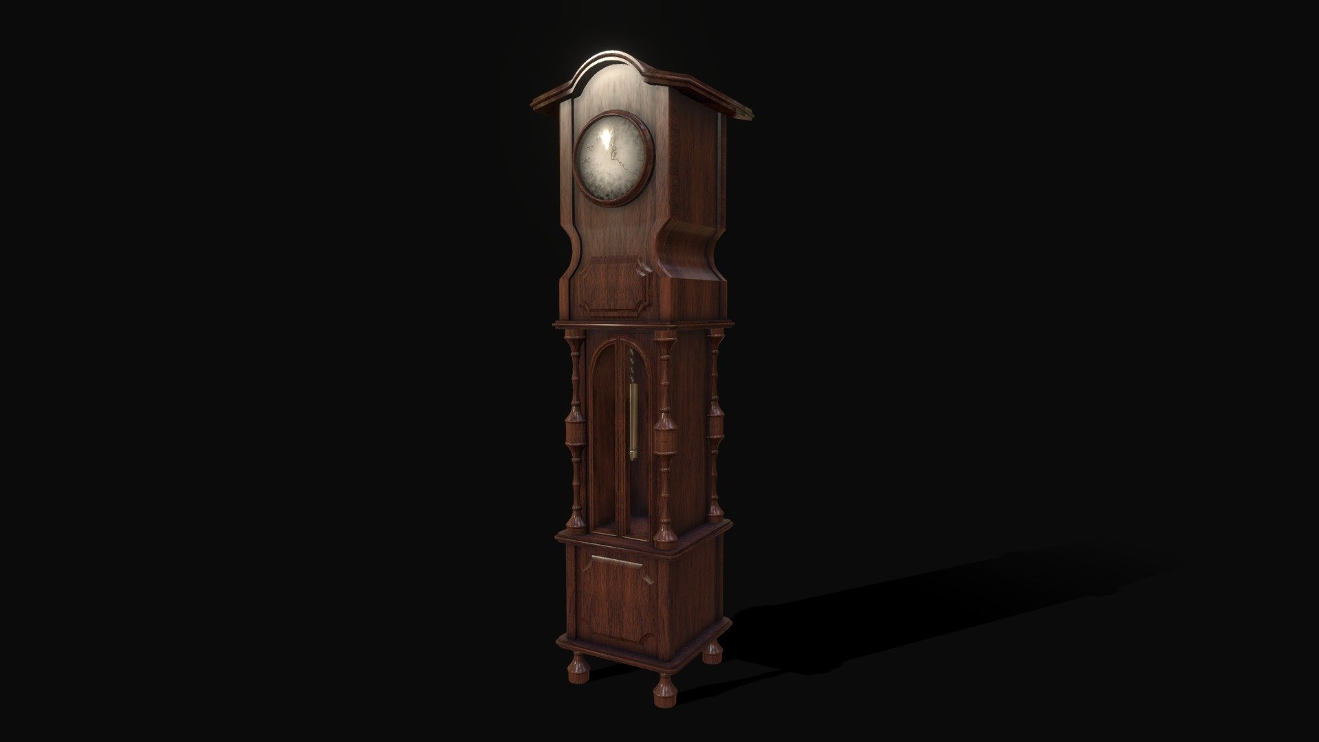 Old Wooden Grandfather Clock - Download Free 3D model by Toni García ...