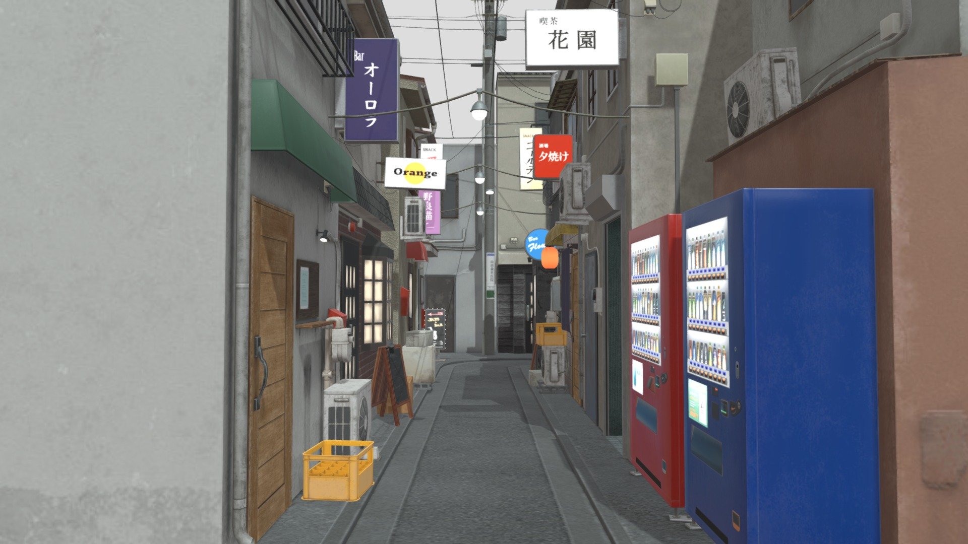 japanese_street_at_night - 3D model by convrseai [f1f3d44] - Sketchfab