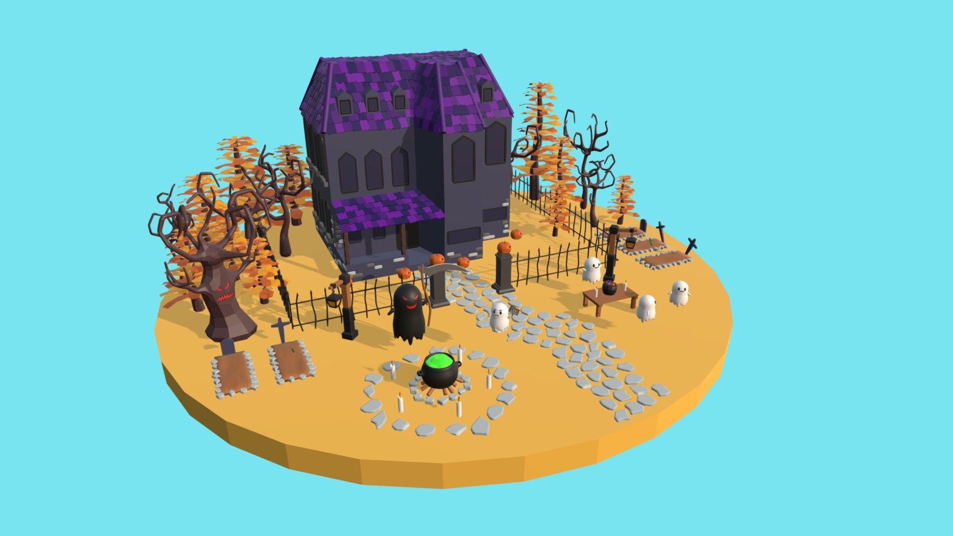 Low Poly Halloween - Buy Royalty Free 3D model by I'm blendin' it (@im ...