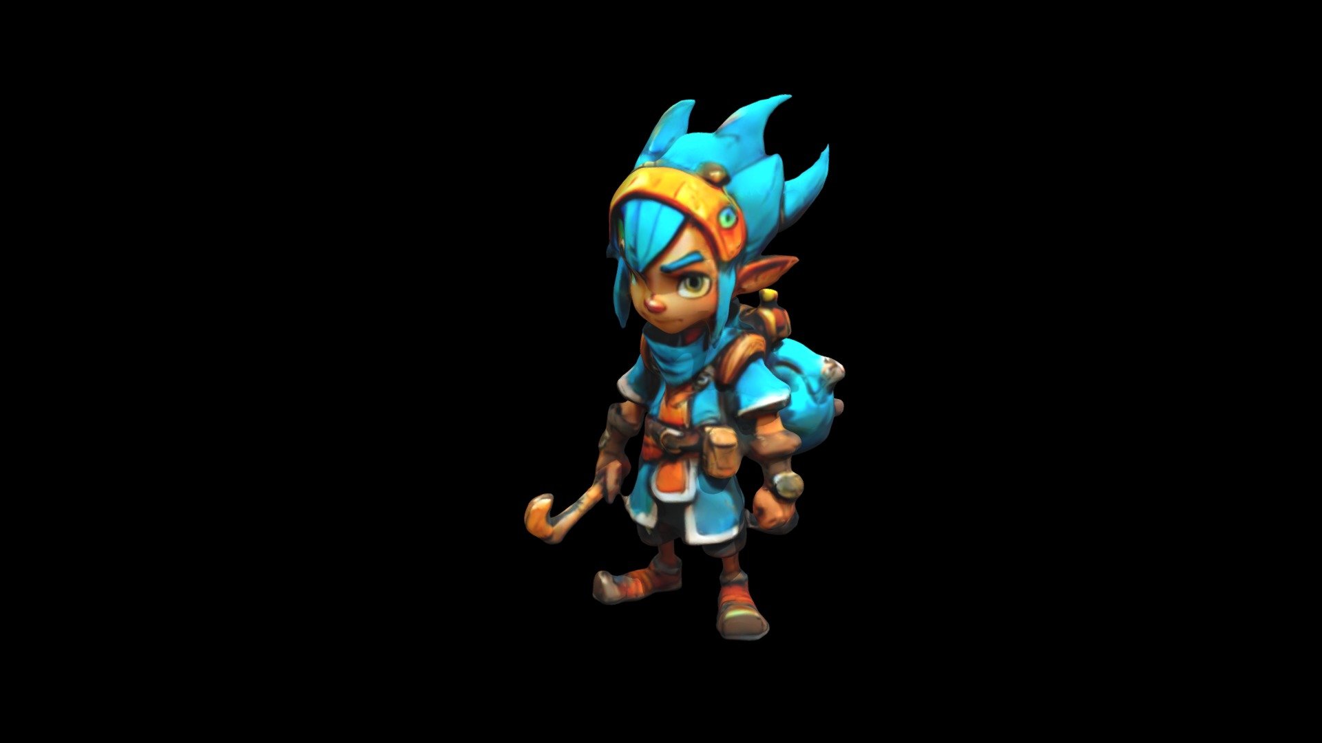 Illustration of a Fictional Gnome A blue gnome w - Download Free 3D ...