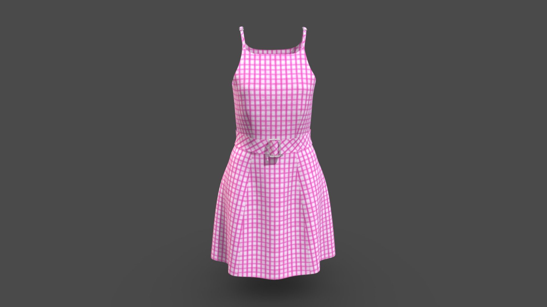 Women Woven Pink Check Barbie Dress - Buy Royalty Free 3D model by ...