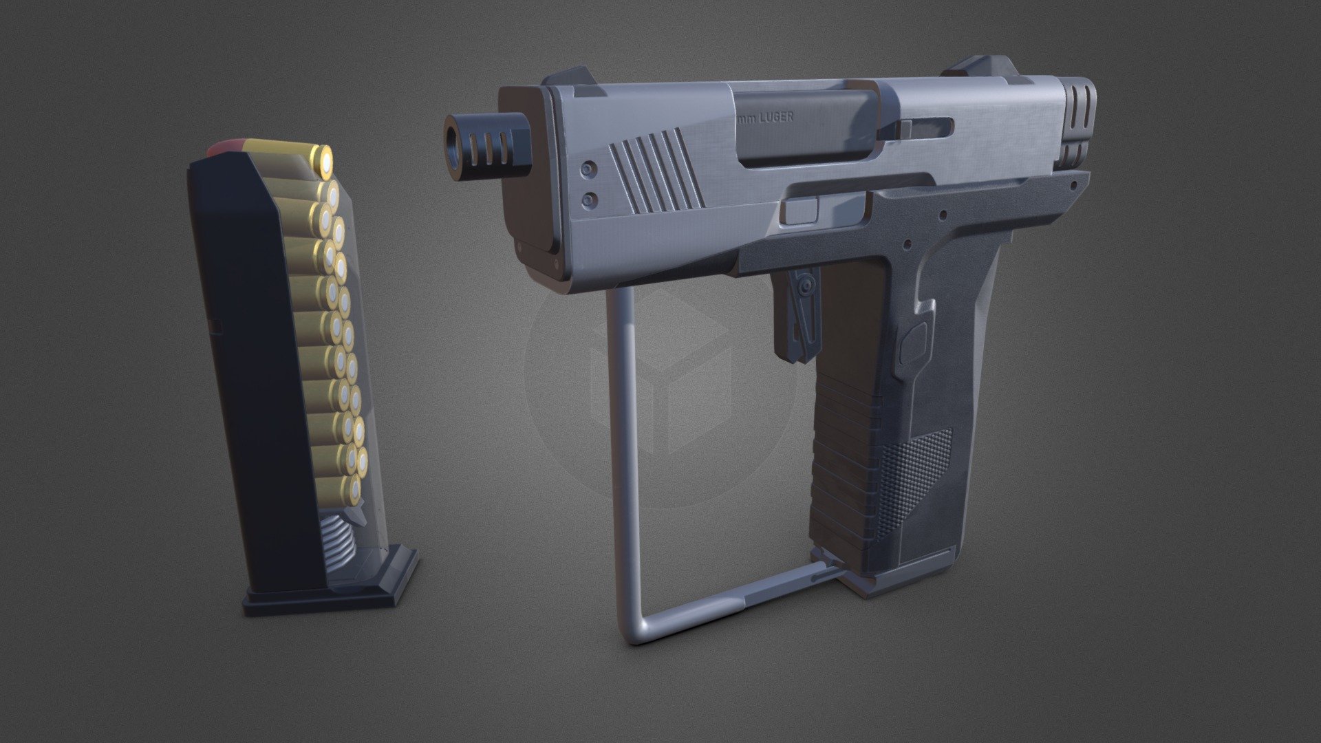 9mm Pistol - 3D model by twunnyphaiv [f2175be] - Sketchfab