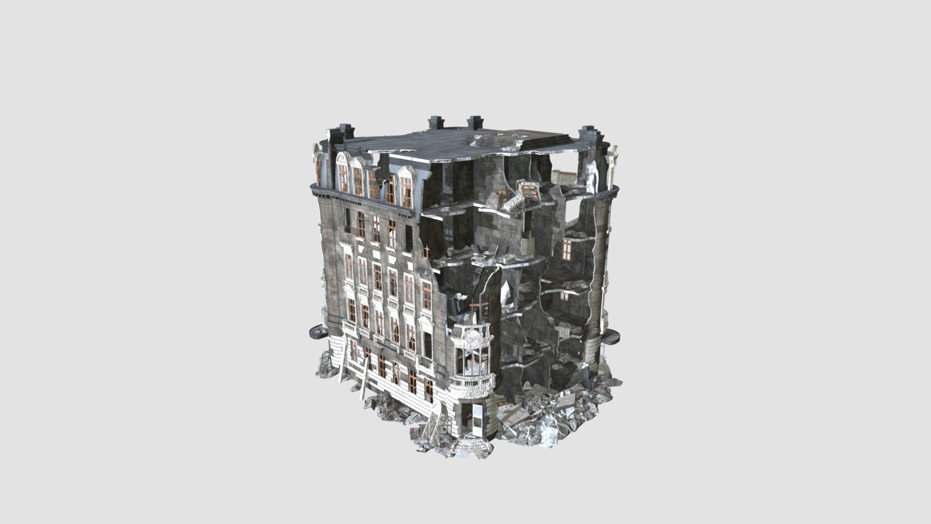 destroyed building - Buy Royalty Free 3D model by Evermotion [f219c59 ...