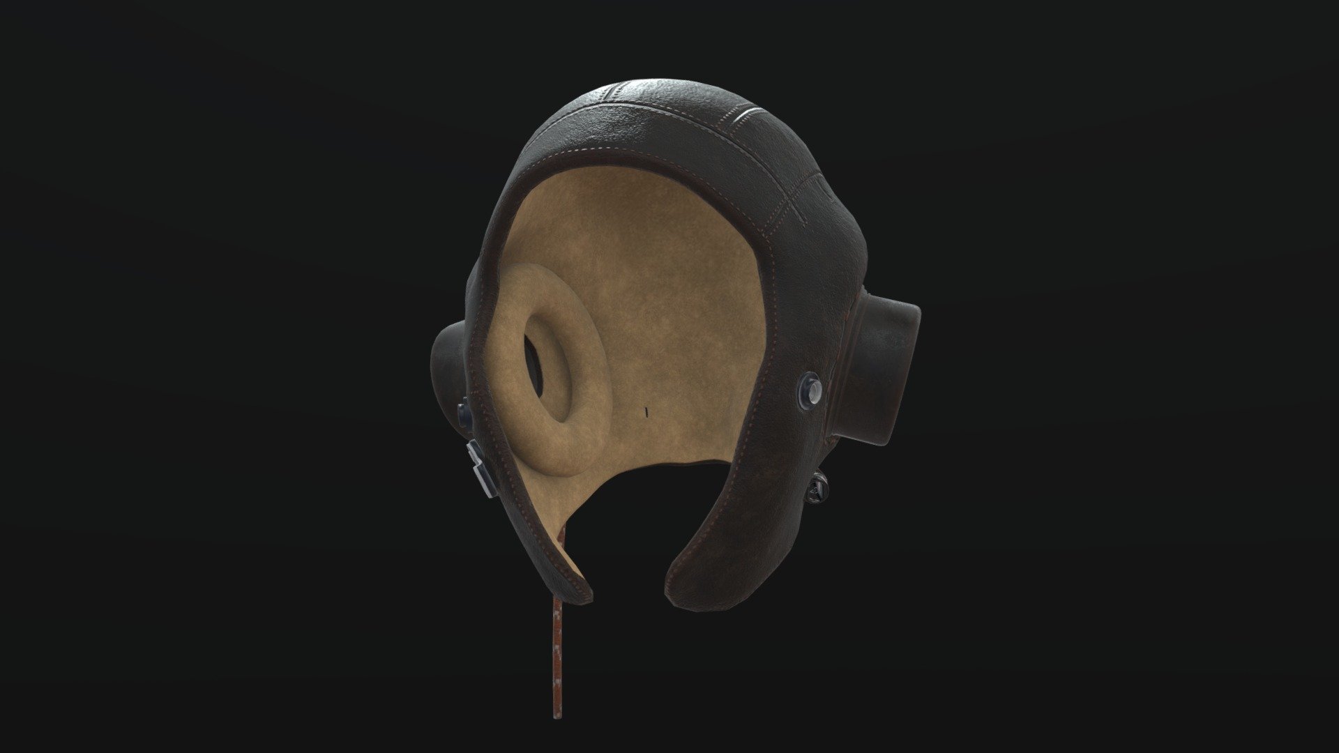 Bomber Pilot Leather Helmet - 3D model by GMG3D (@geoffgraham3d ...