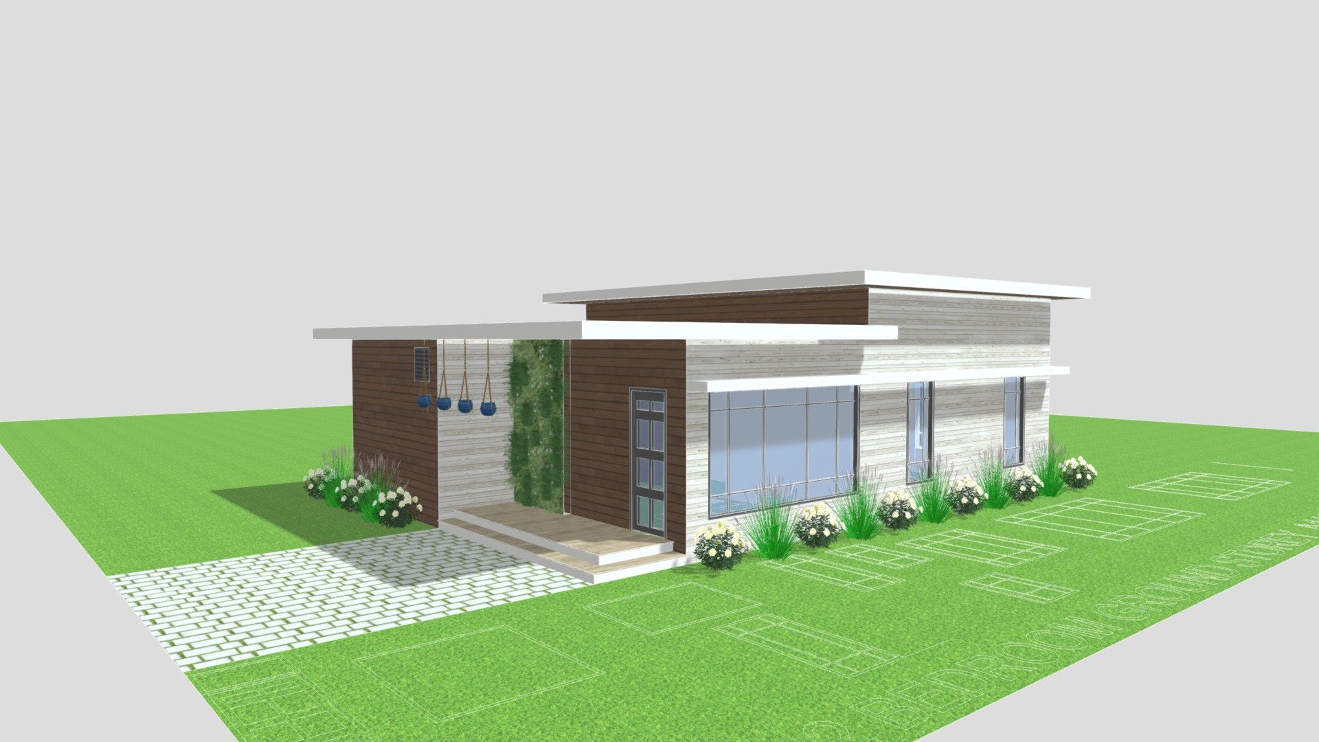 Two Bedroom Modern House - 3D model by Akash Pal Singh (@akashpsmann ...
