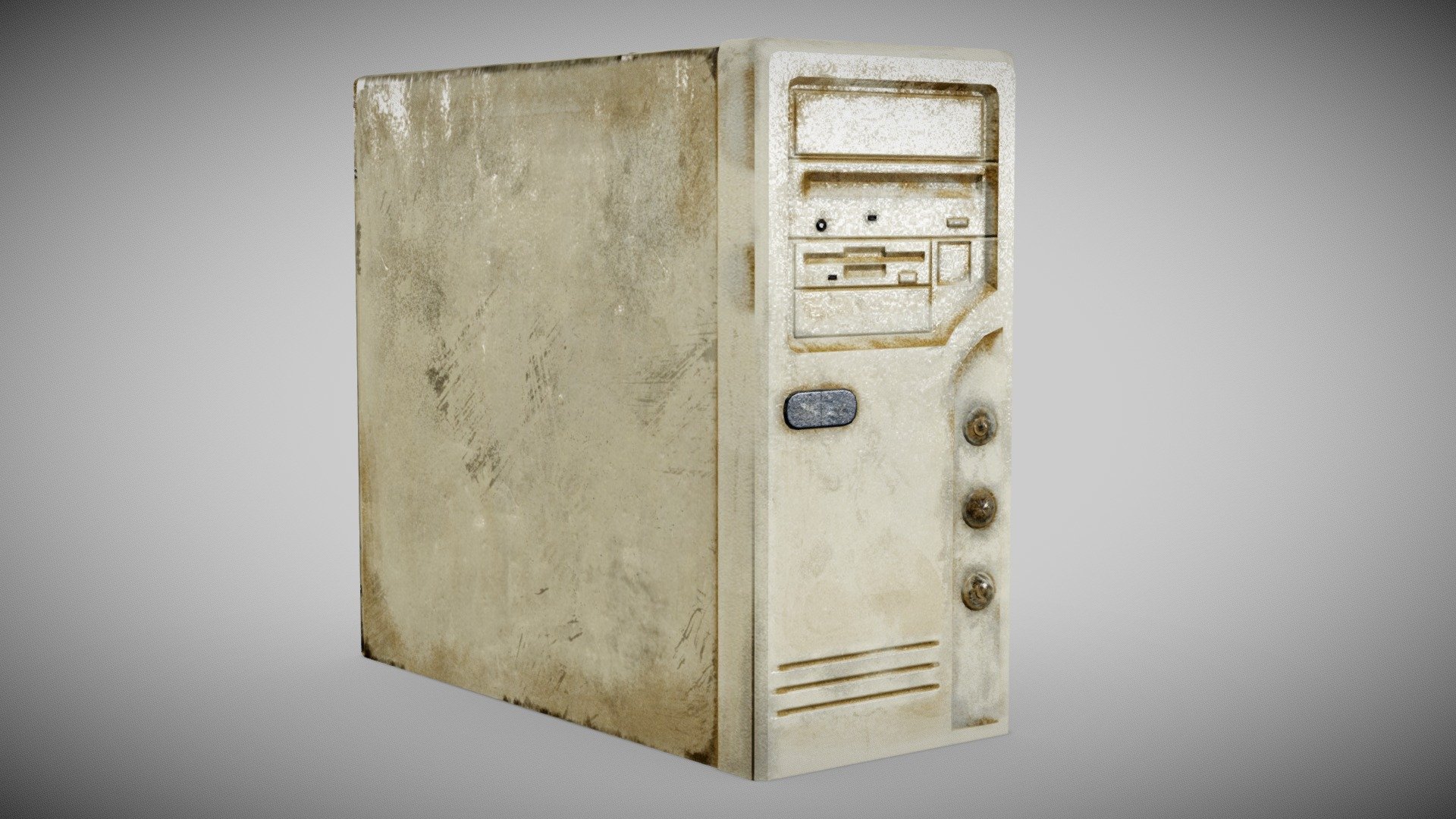 Computer system block case retro old damaged - Buy Royalty Free 3D ...