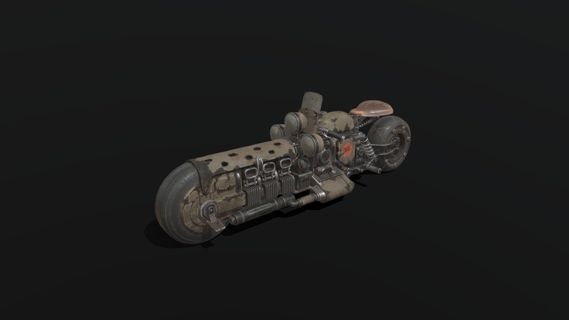 Dieselpunk motorcycle - 3D model by Marc Filleux (@filleuxmarc ...