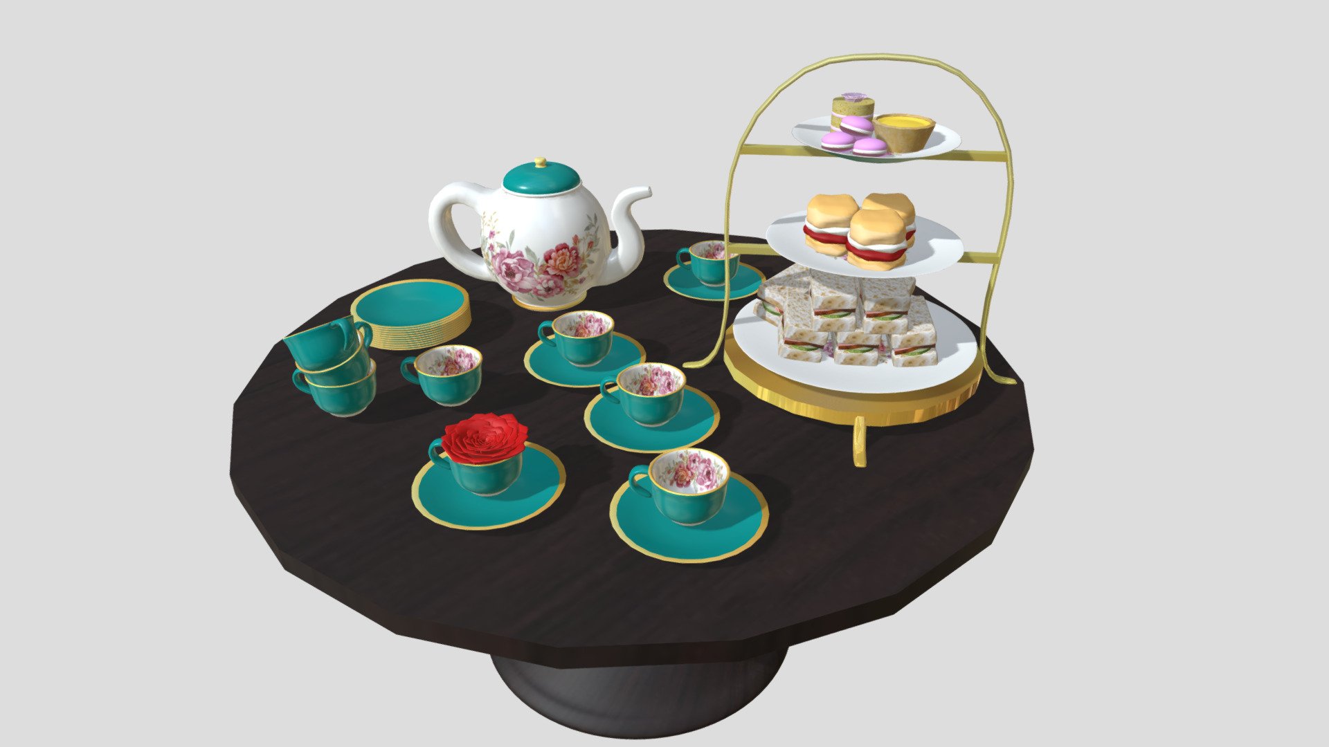 afternoon tea - 3D model by lillyk [f226dca] - Sketchfab